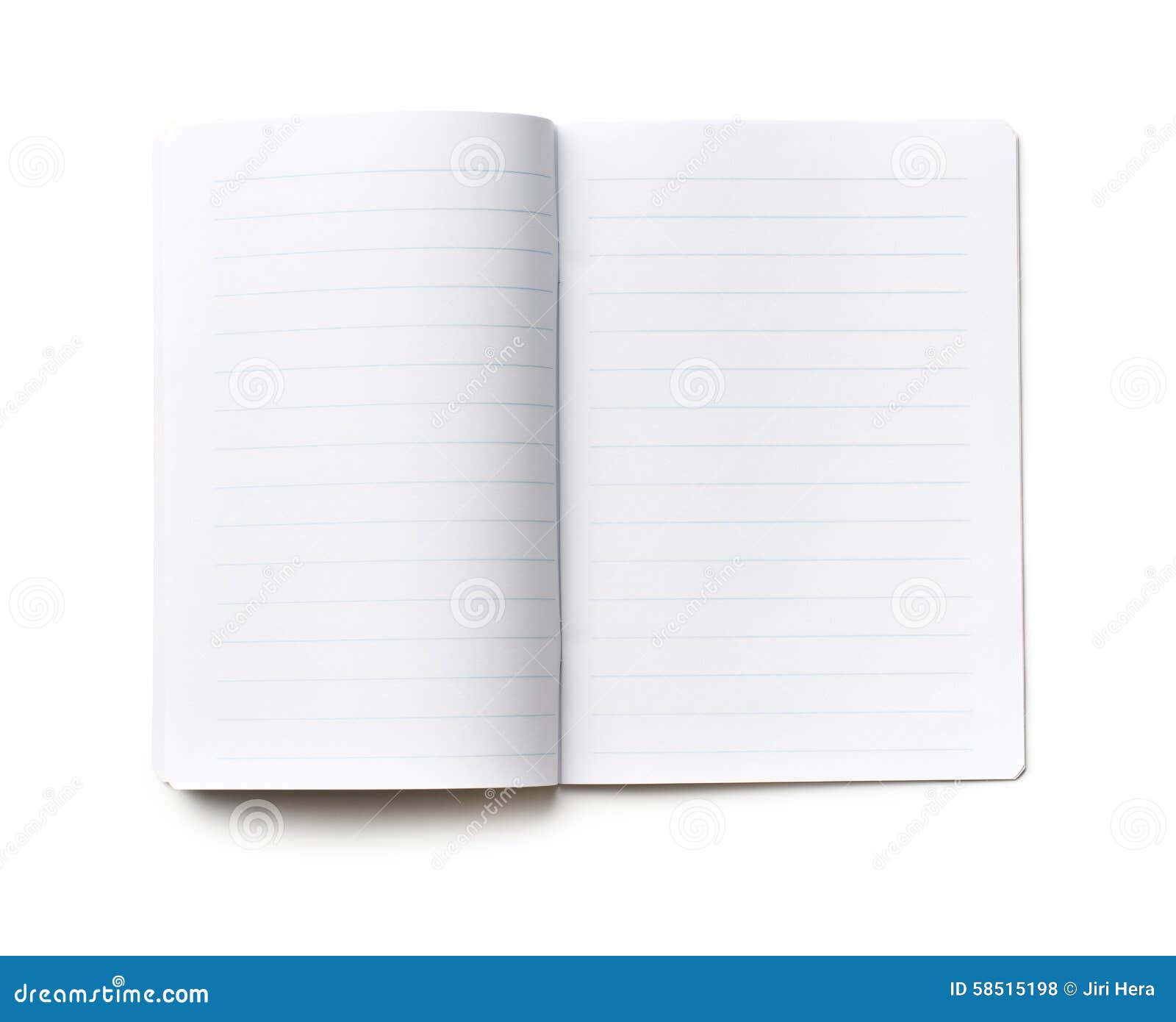 Open Notebook Paper with Blue Lines Stock Photo - Image of board, cover ...