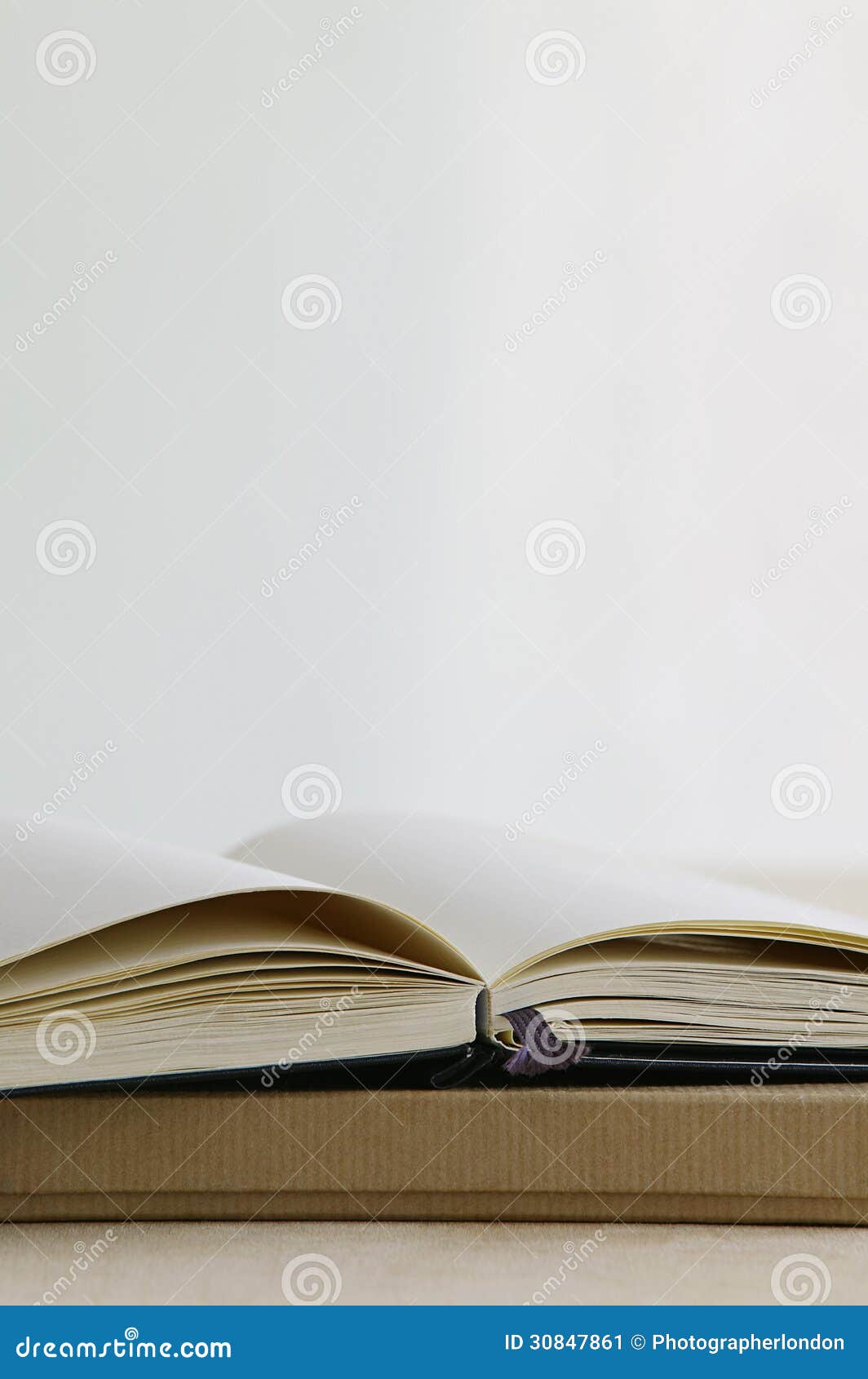 Open Notebook on Paper Box Studio Shot Stock Image - Image of paper ...