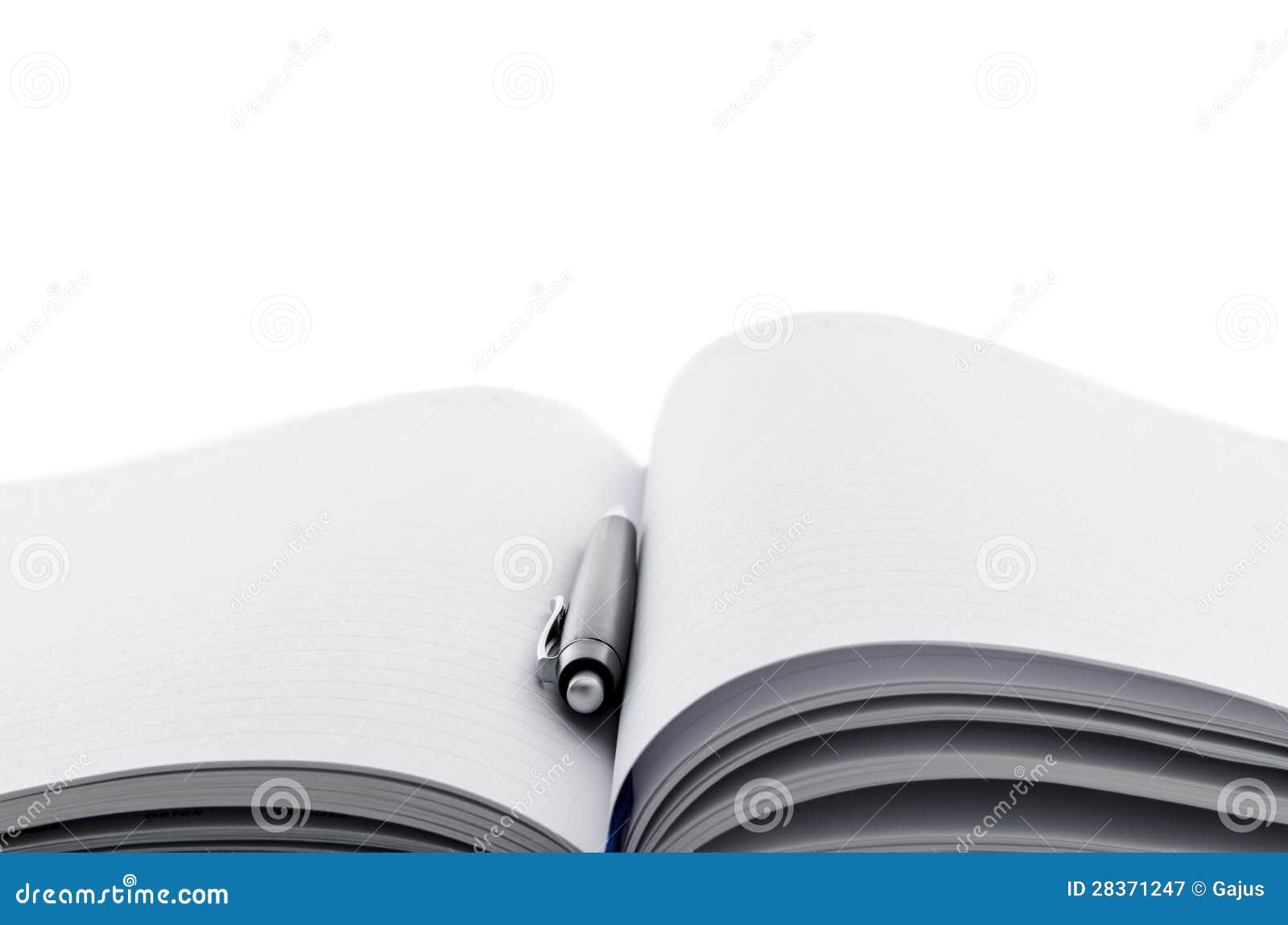 Open notebook and a pen stock image. Image of white, notebook - 28371247