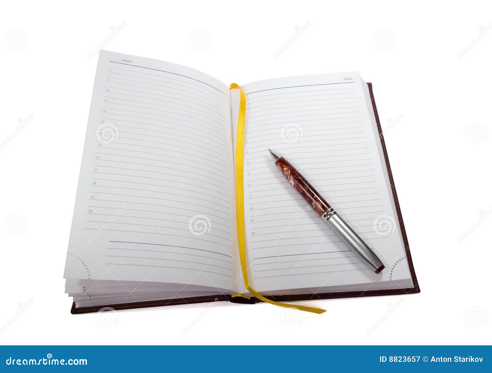 Open notebook and a pen stock image. Image of organizer - 8823657