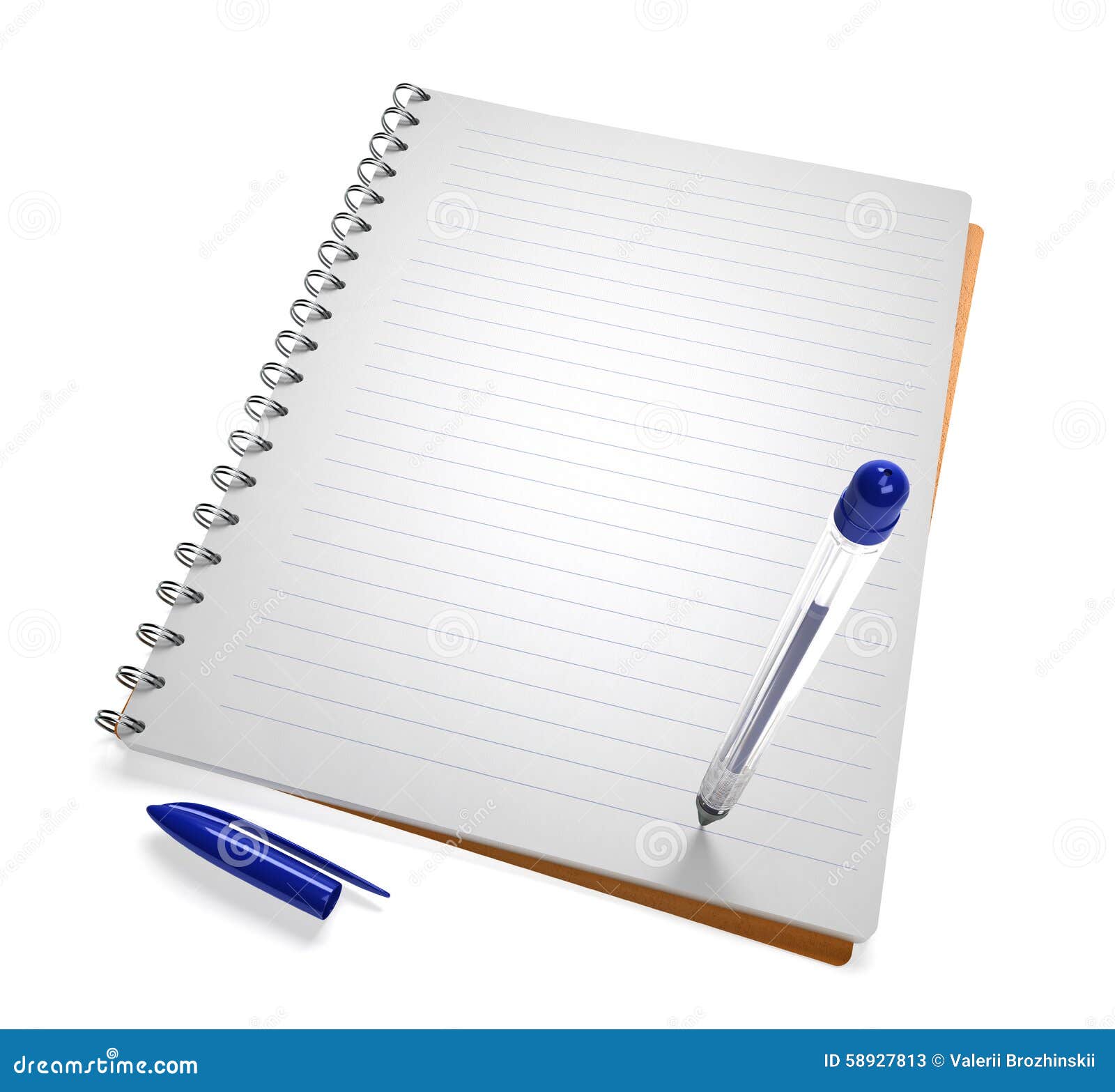 Open notebook with pen stock illustration. Illustration of space - 58927813