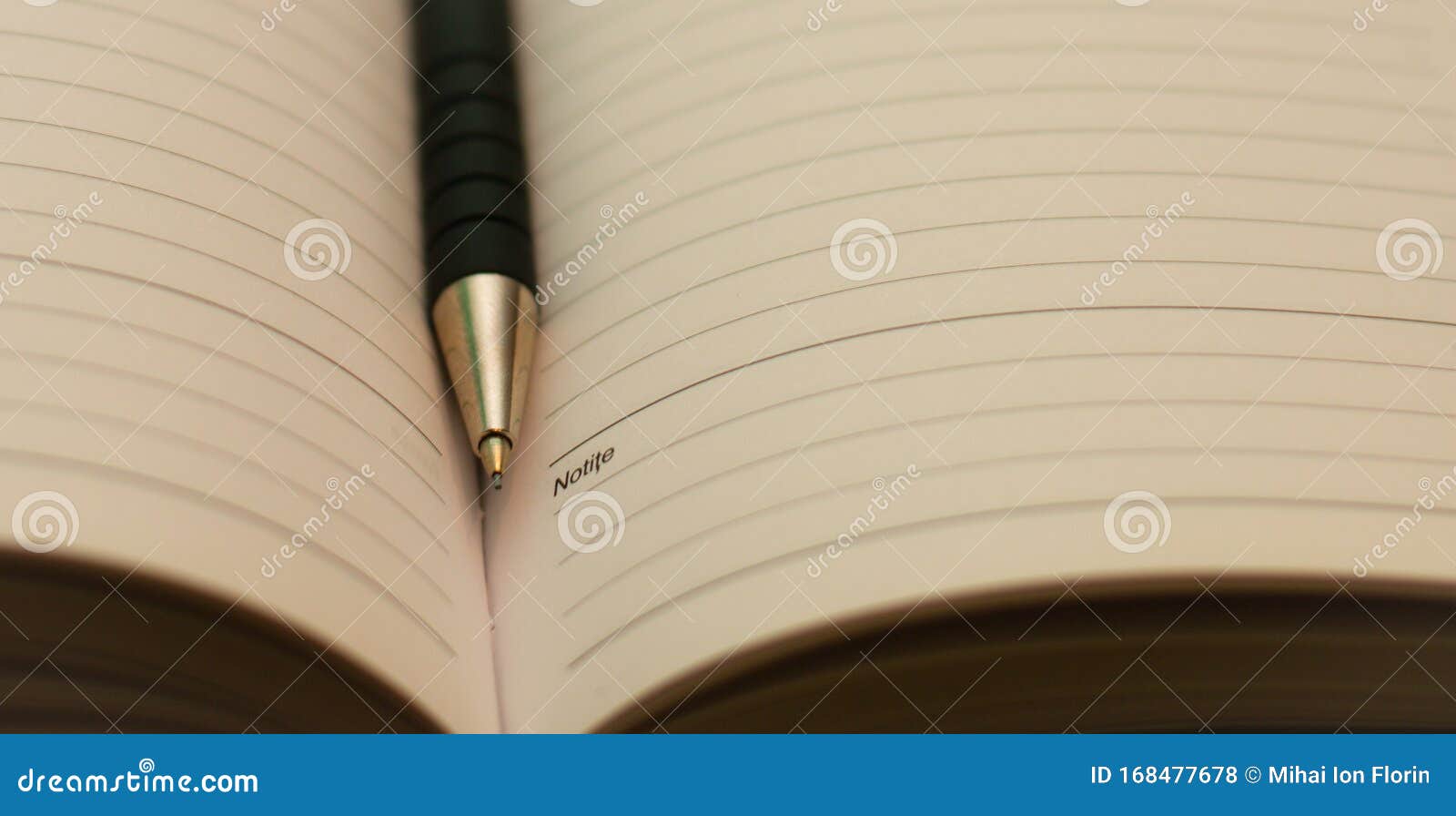 Open Notebook with a Pen in the Middle Stock Photo - Image of finance ...