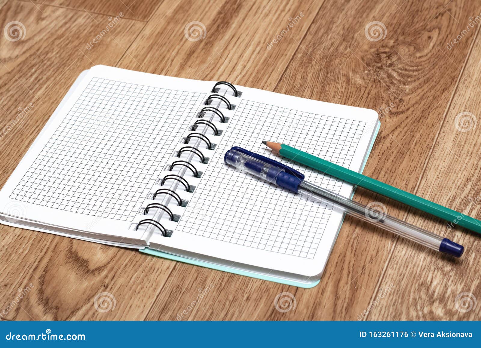 Open Notebook, Pen and Pencil Close Up Stock Photo - Image of empty ...