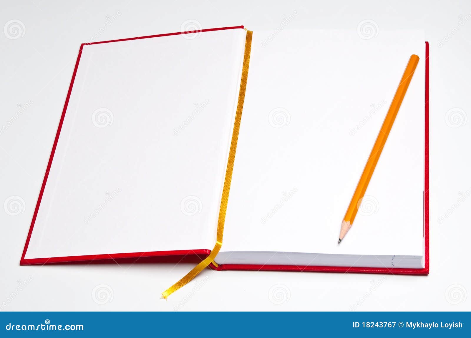 Open notebook with pencil stock image. Image of message - 18243767