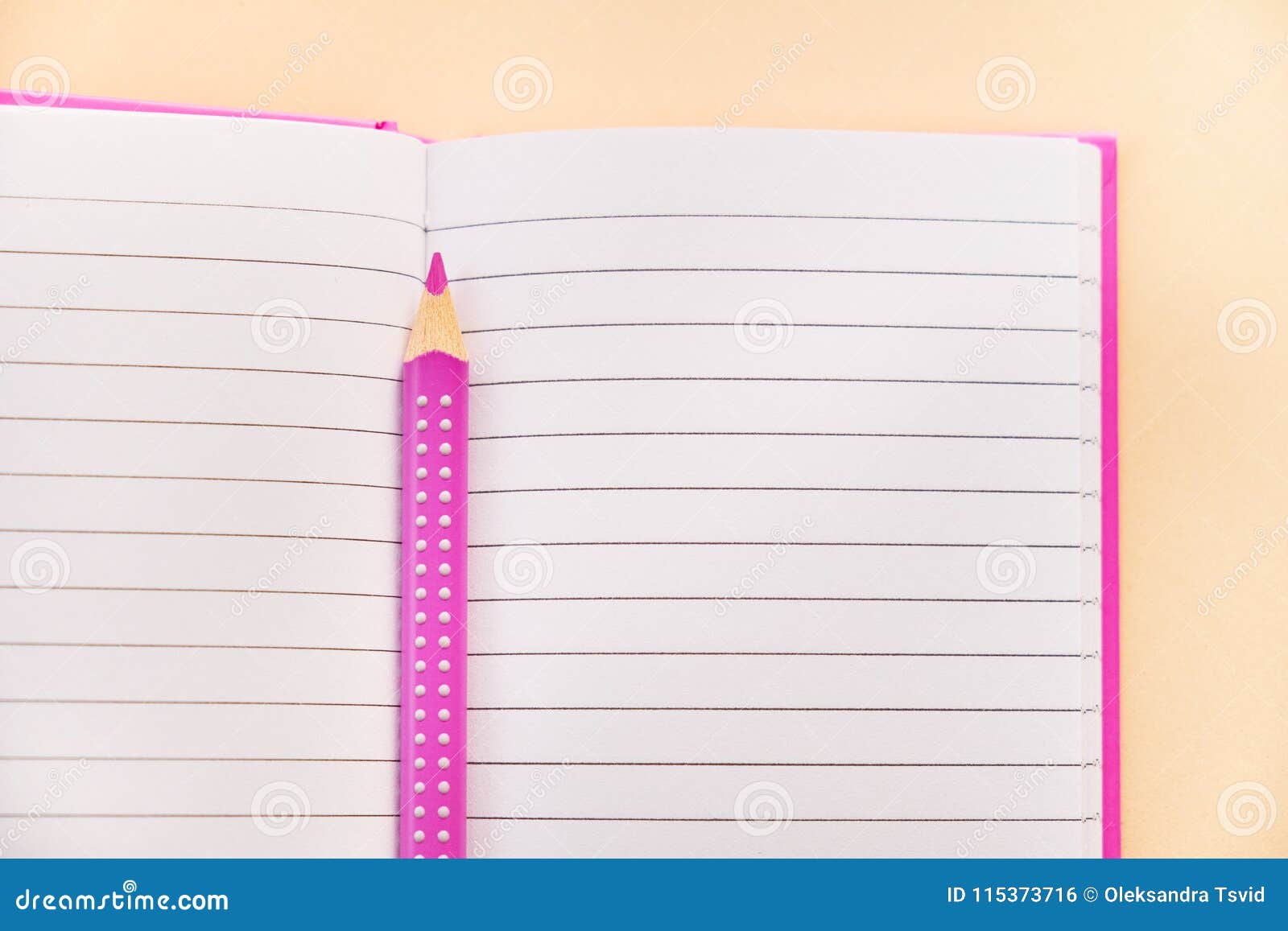 Open Notebook and Pencil on it Stock Photo - Image of background ...