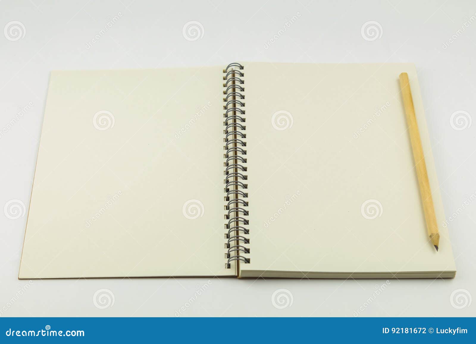 Open notebook with pencil stock photo. Image of white - 92181672