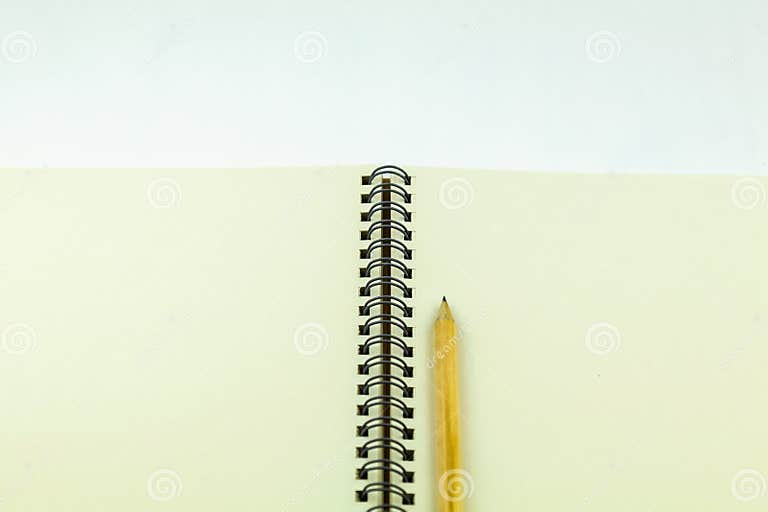 Open notebook with pencil stock image. Image of diary - 92182455