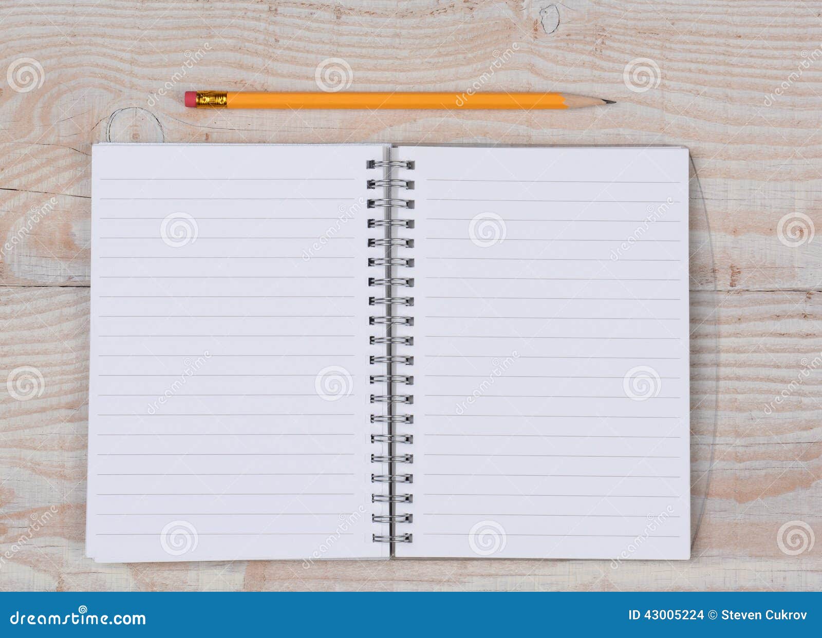 Open Notebook and Pencil stock photo. Image of wood, whitewashed - 43005224