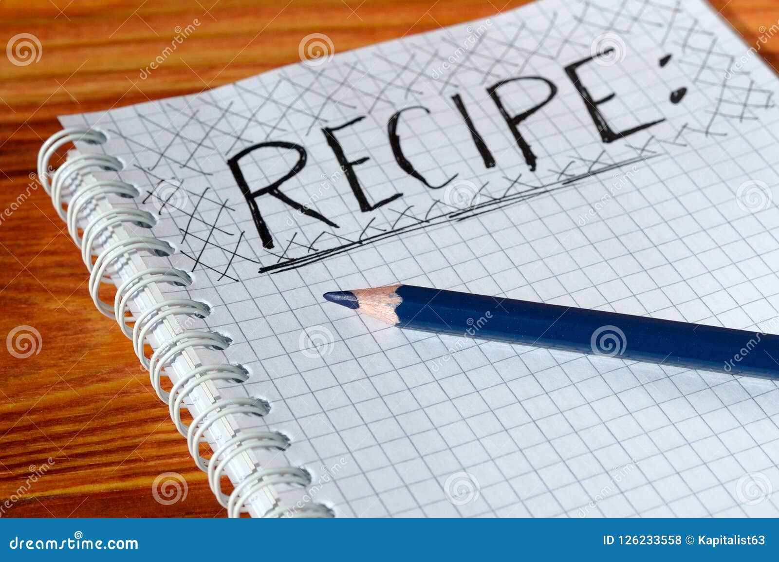Open Notebook with a Recipe Record Stock Photo - Image of stapling ...