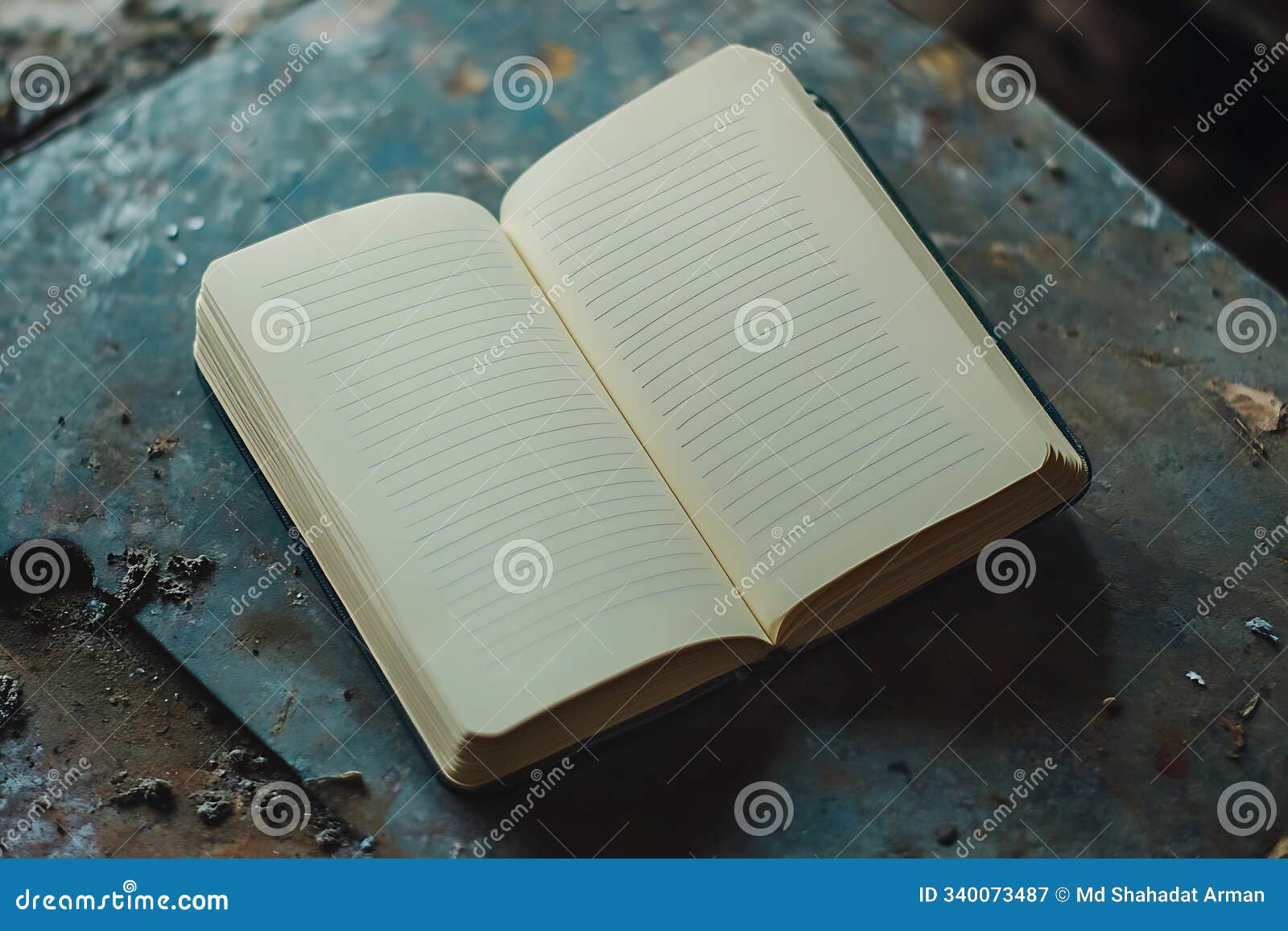 Open Notebook on Rusty Surface Stock Illustration - Illustration of ...