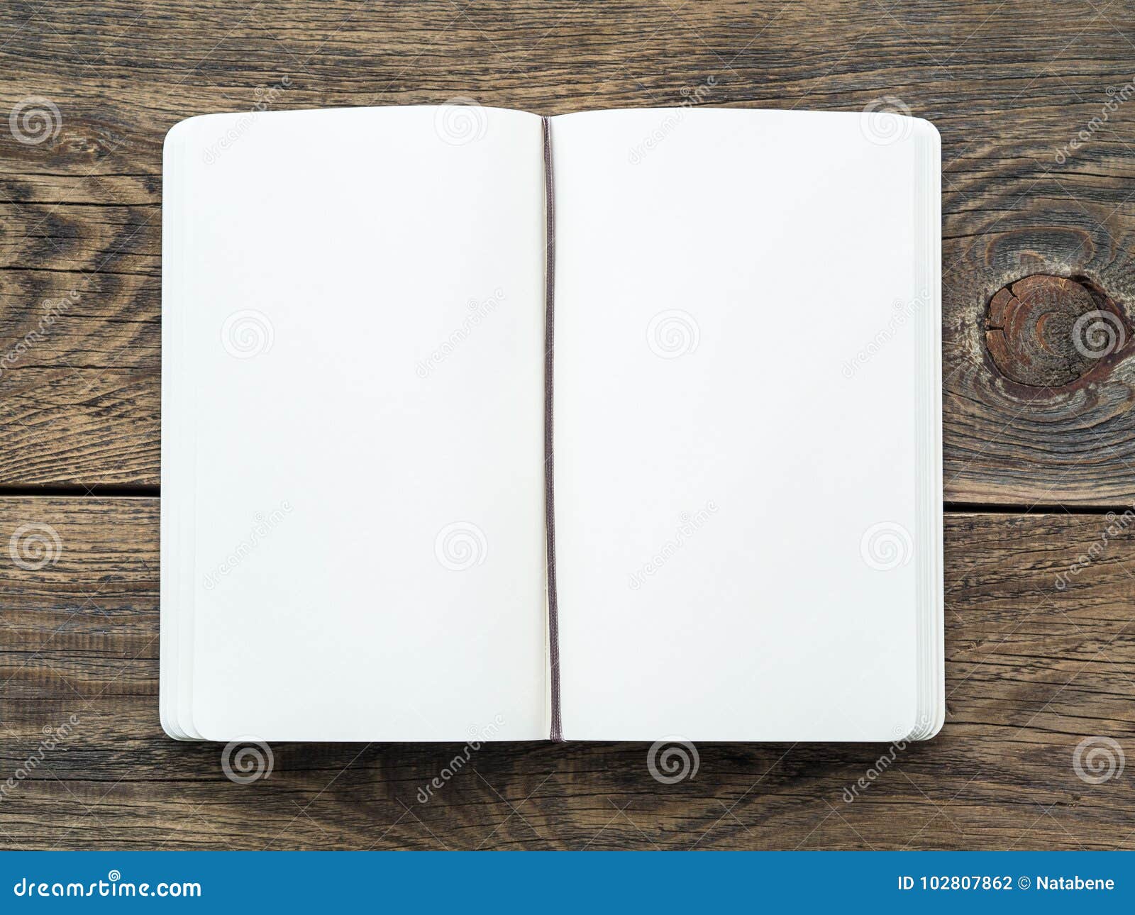 Open Notebook on a Spring with a White Paper for Notes and Drawing ...