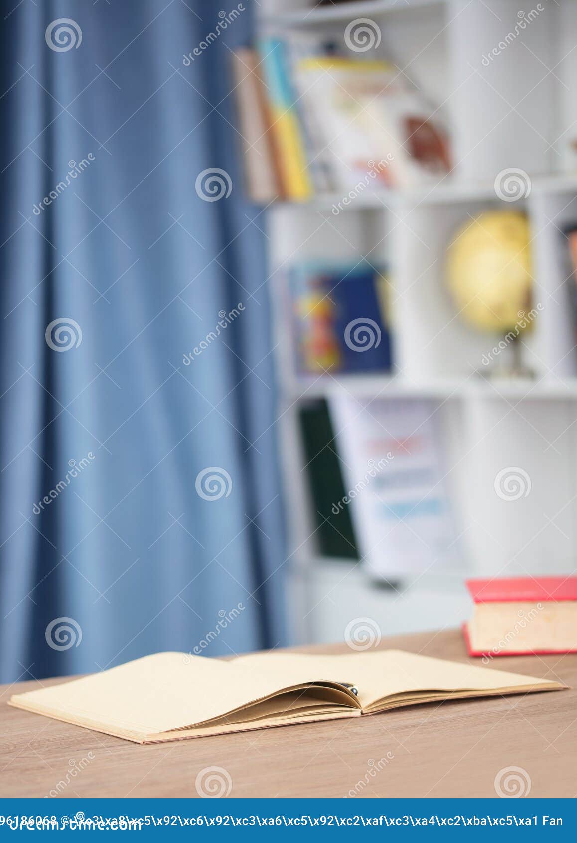 Open notebook on the table stock photo. Image of blank - 196186068