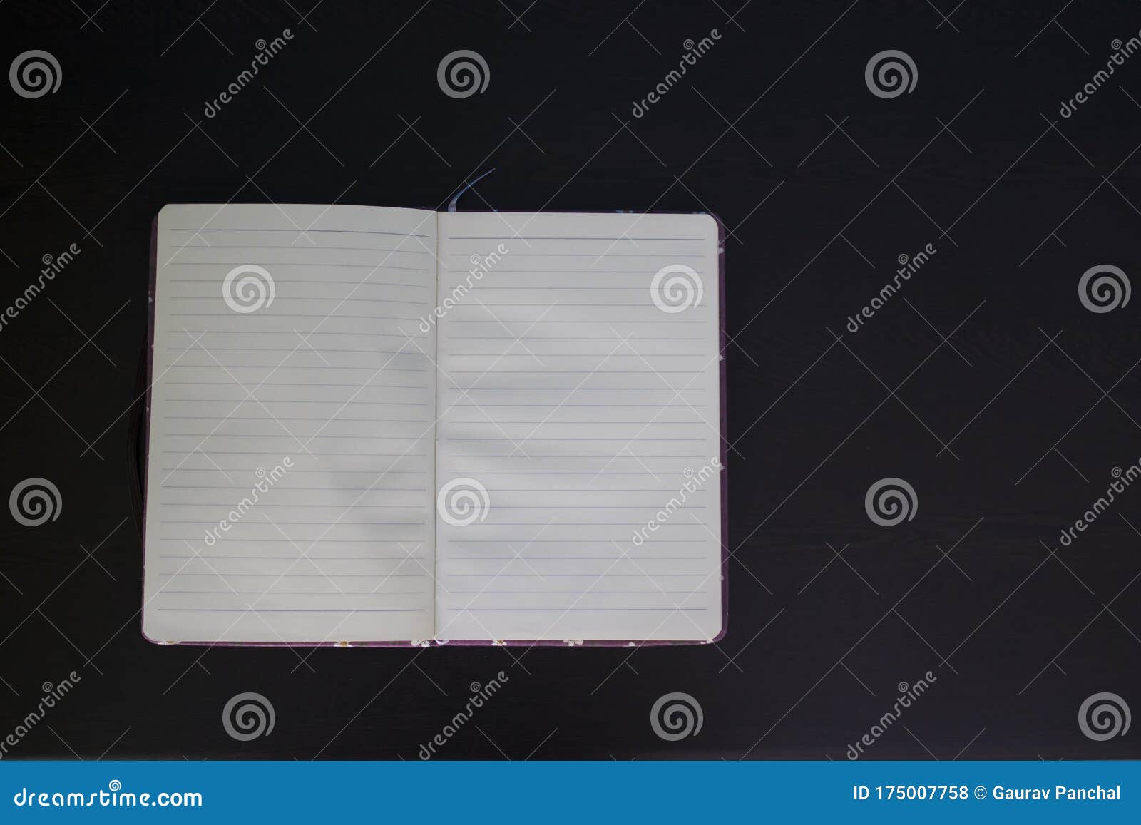 An Open Notebook on a Table Stock Photo - Image of blank, table: 175007758