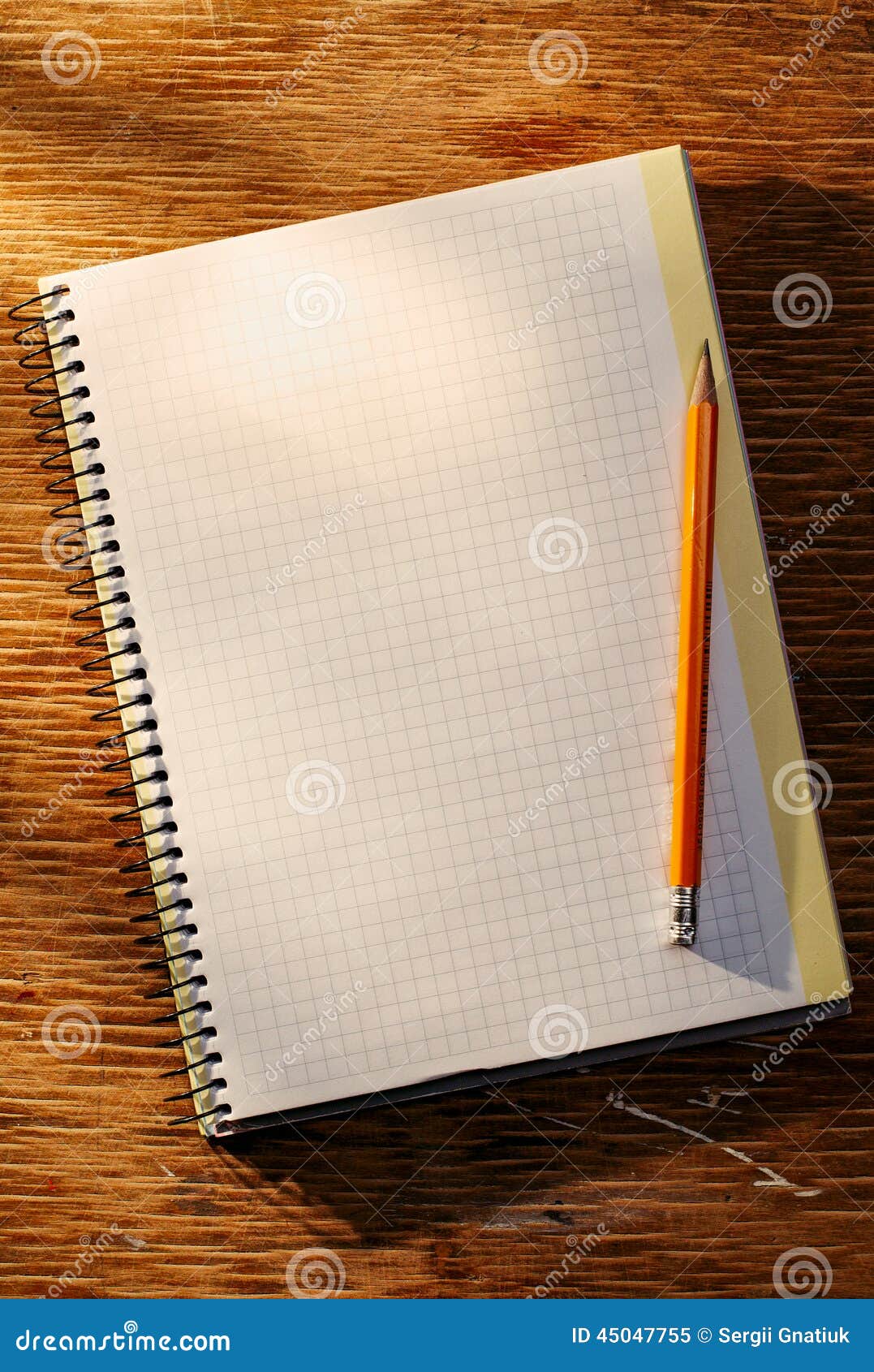 Open Notebook on the Table and Pencil Stock Image - Image of business ...