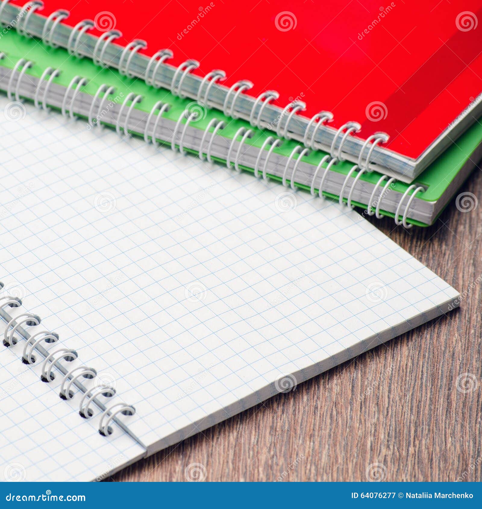 An Open Notebook on the Table and Two Notepad Stock Image - Image of ...