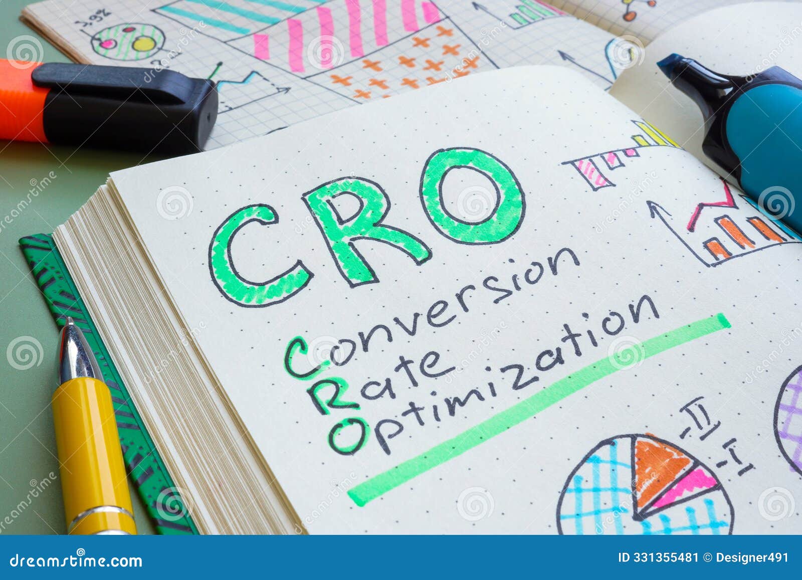 Conversion Rate Increase CRI Text On Sticky Notes Isolated On Office ...
