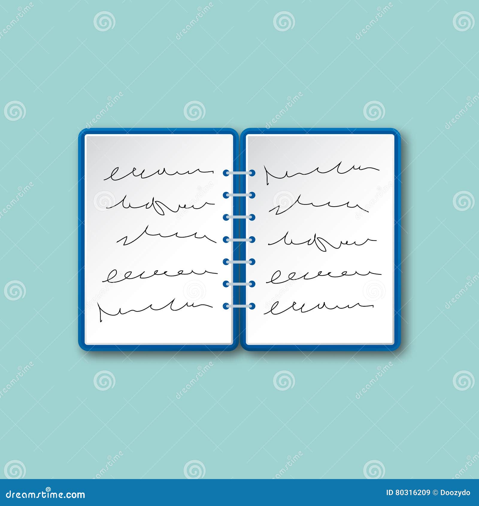 Open Notebook Top View Isolated Vector. Stock Illustration ...