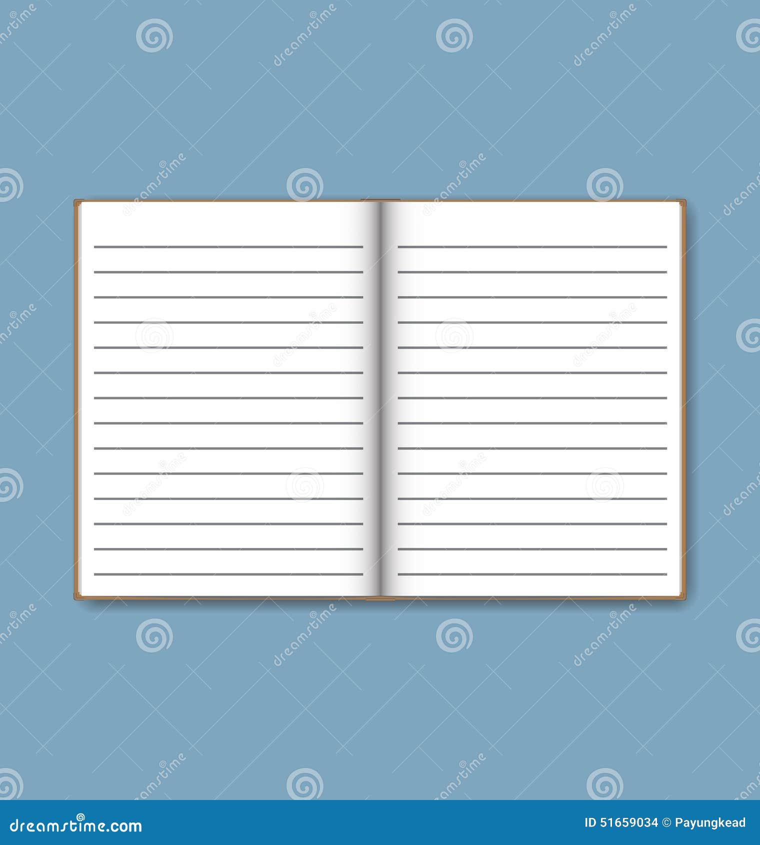 Open Notebook with White Lined Pages, Stock Vector - Illustration of ...