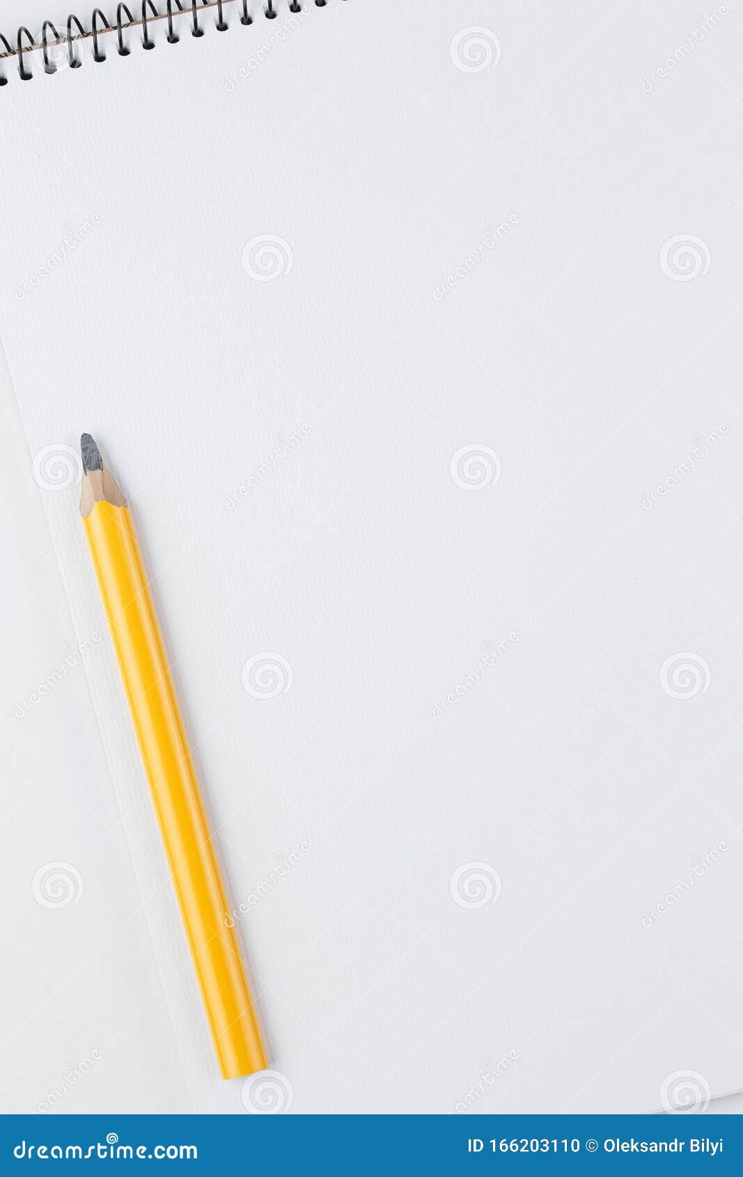 Open Notebook on White Table Top View Stock Photo - Image of copy ...