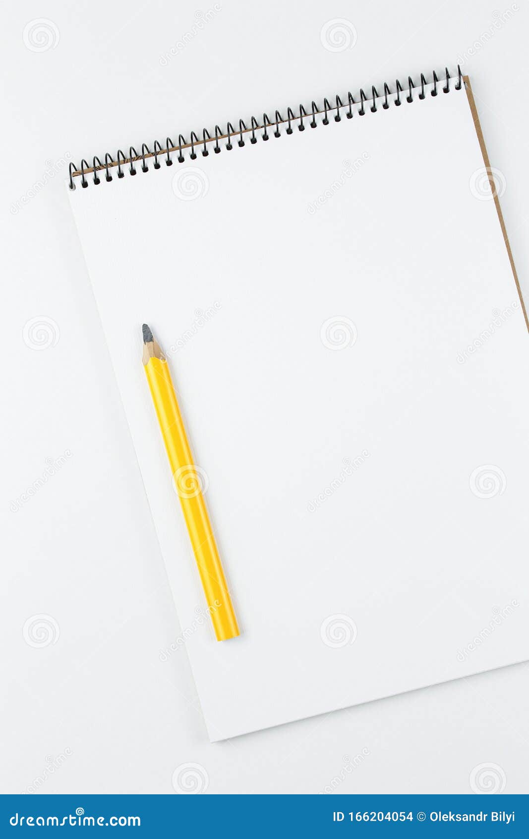 Open Notebook on White Table Top View Stock Photo - Image of education ...