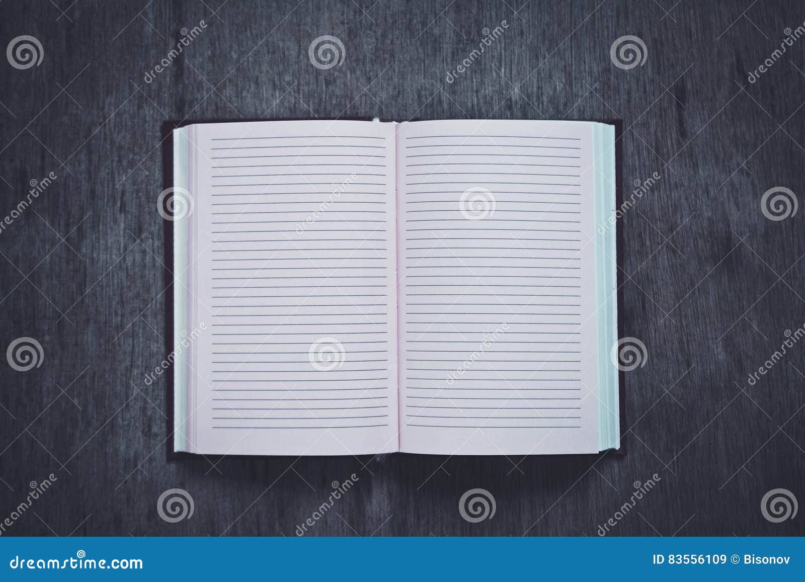 Open notebook on a wooden stock image. Image of copy - 83556109