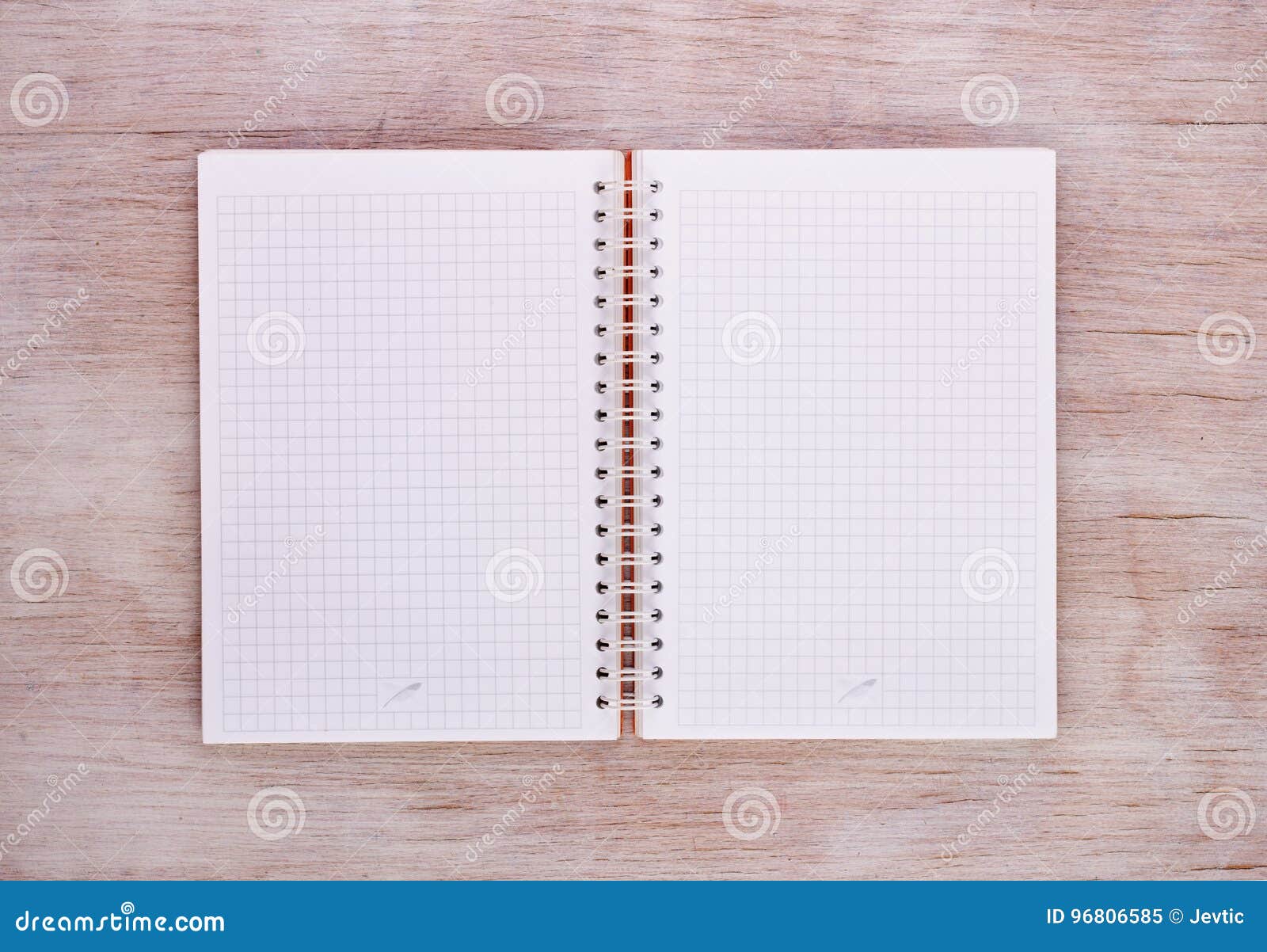 Open Notebook on Wooden Table Stock Image - Image of spiral, open: 96806585