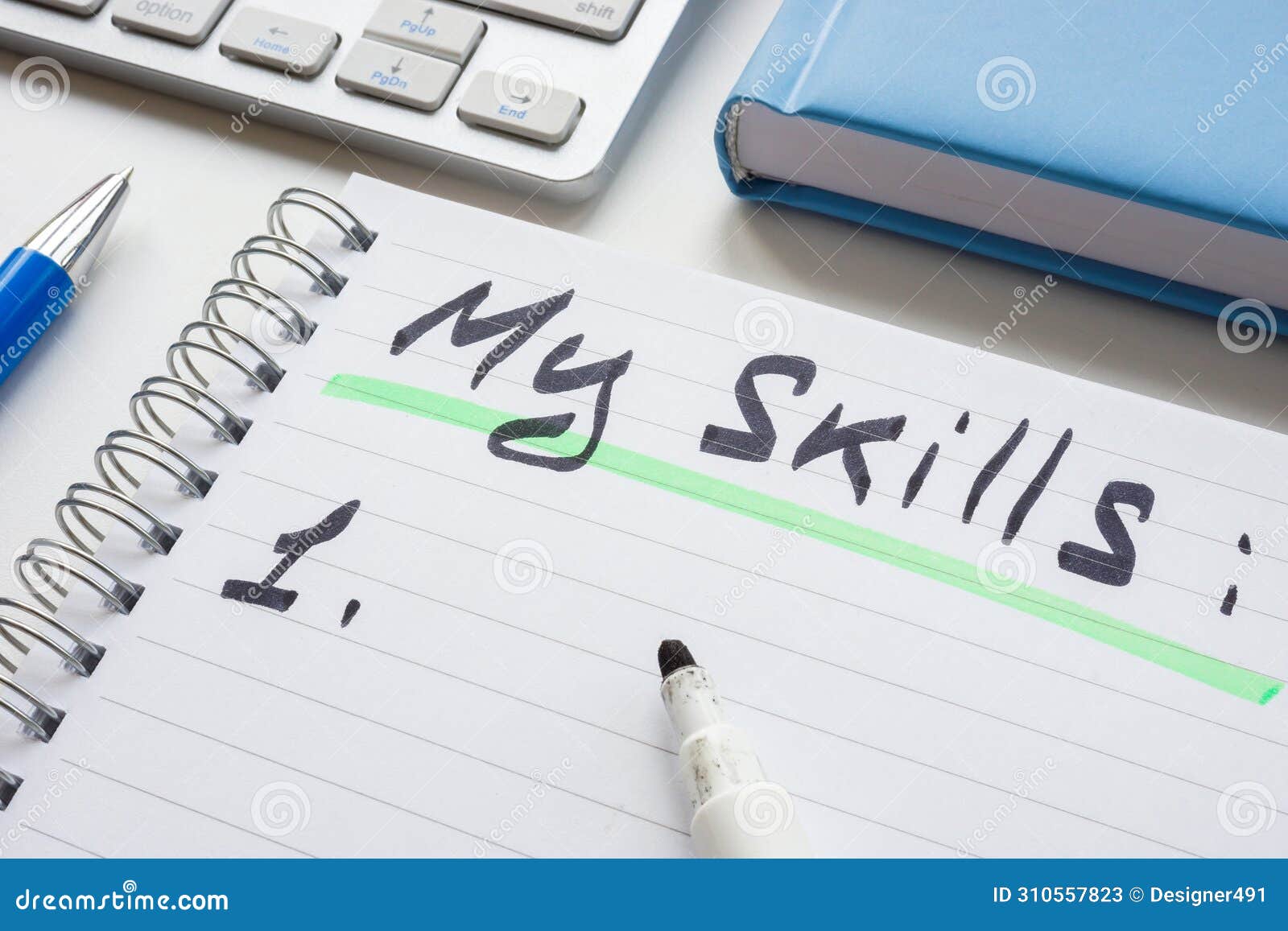 Open Notebook with Written List My Skills. Stock Image - Image of ...