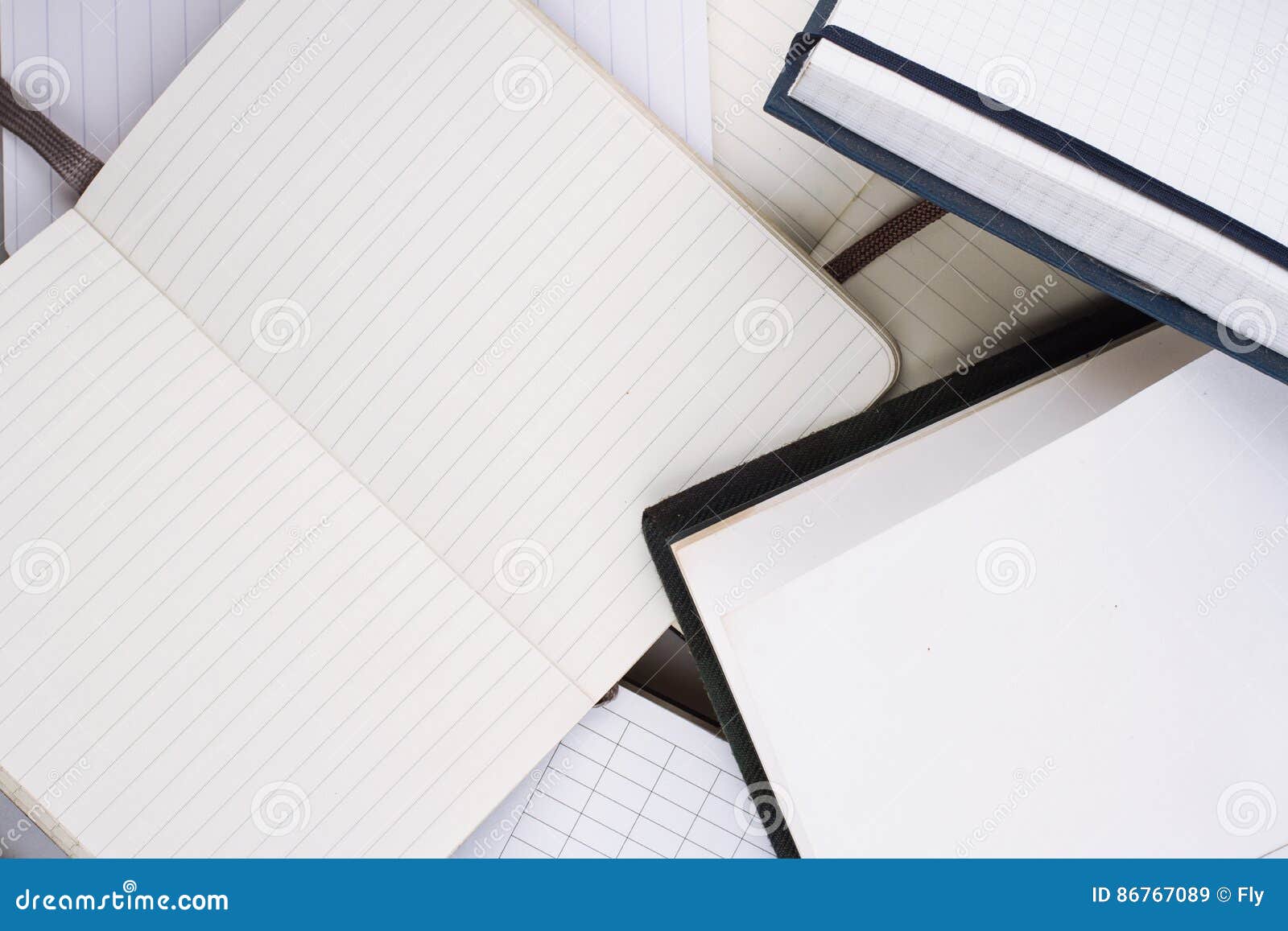 Open Notebooks with White Pages Stock Image - Image of notes, message ...
