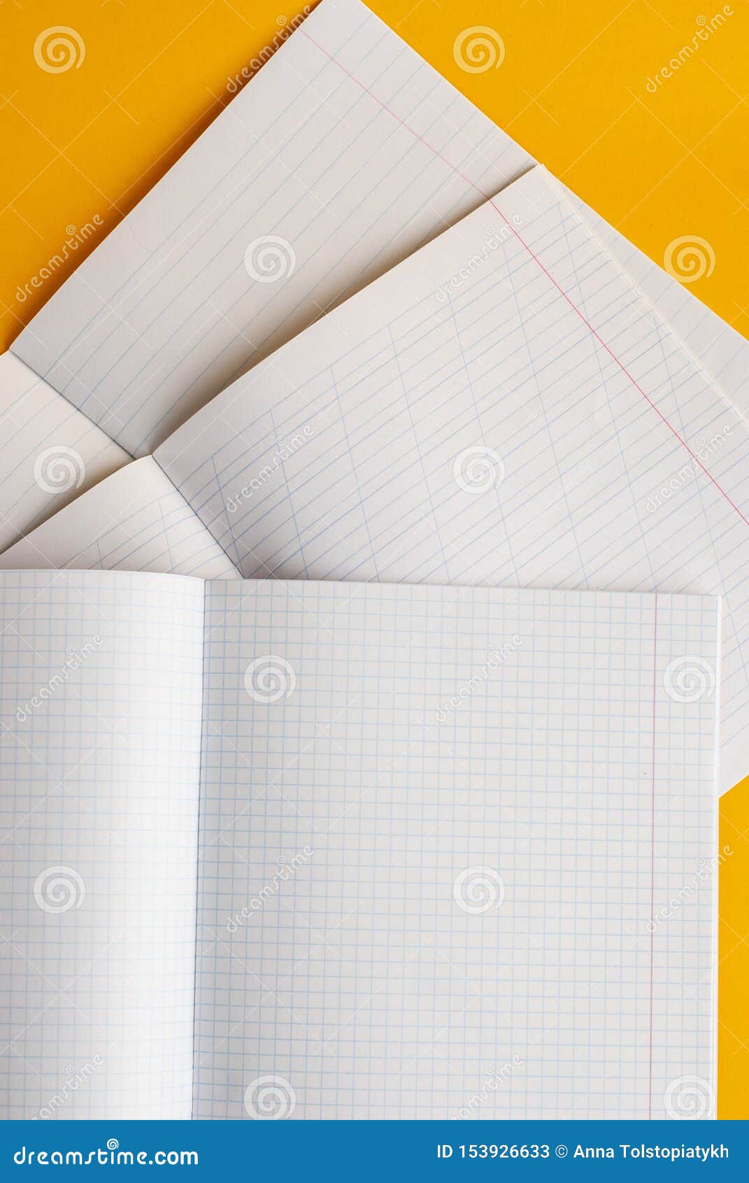 Open Notebooks on a Yellow Background, Accessories for Studying on a ...