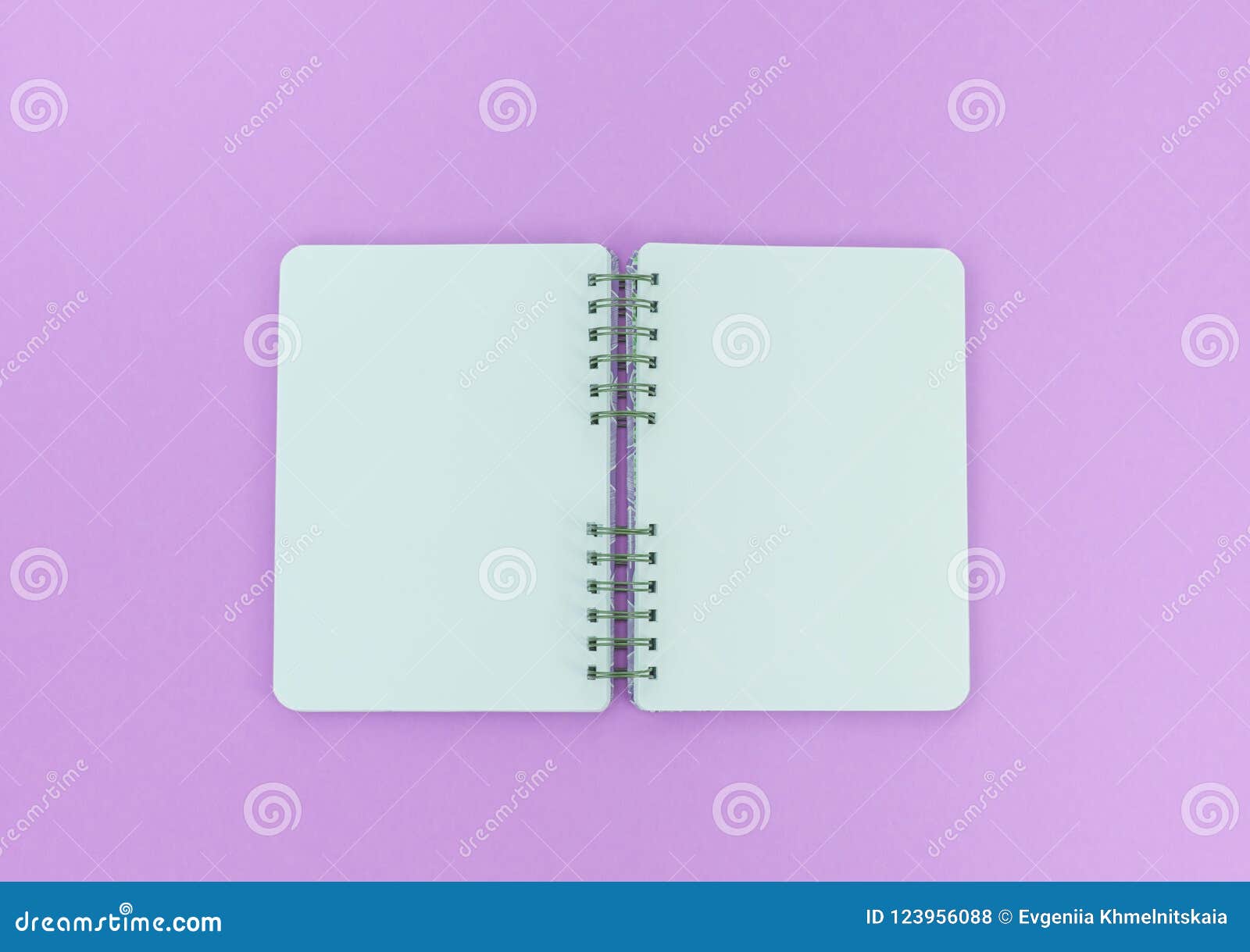 Open Notepad on Purple Background Green Pages Stock Photo - Image of ...