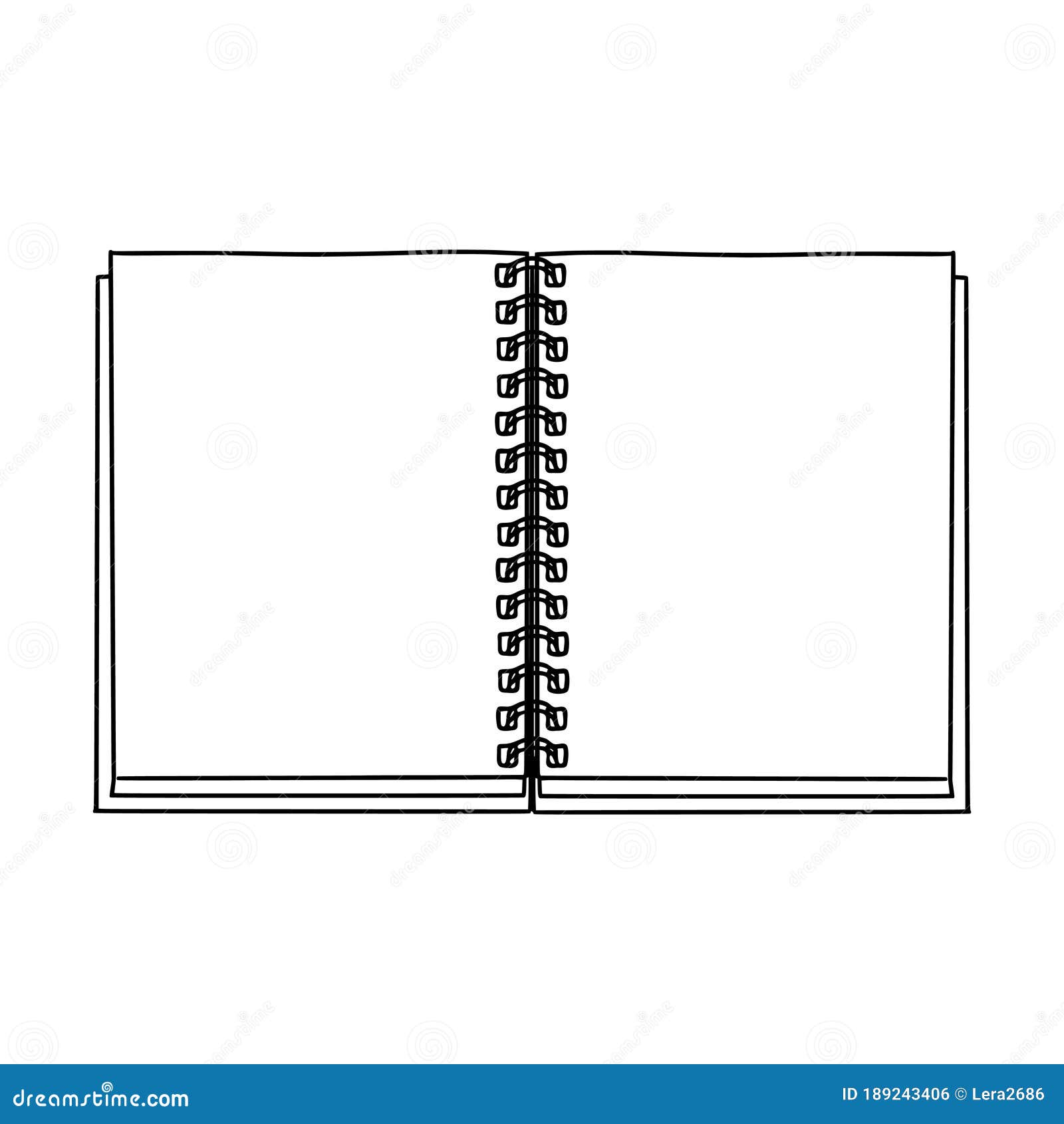Open Notepad on a Spiral in Doodle Style. Space for Your Text. Office ...