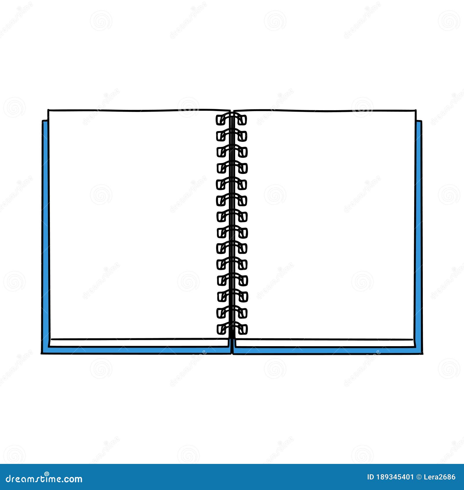 Open Notepad on a Spiral in Doodle Style. Space for Your Text. Office ...