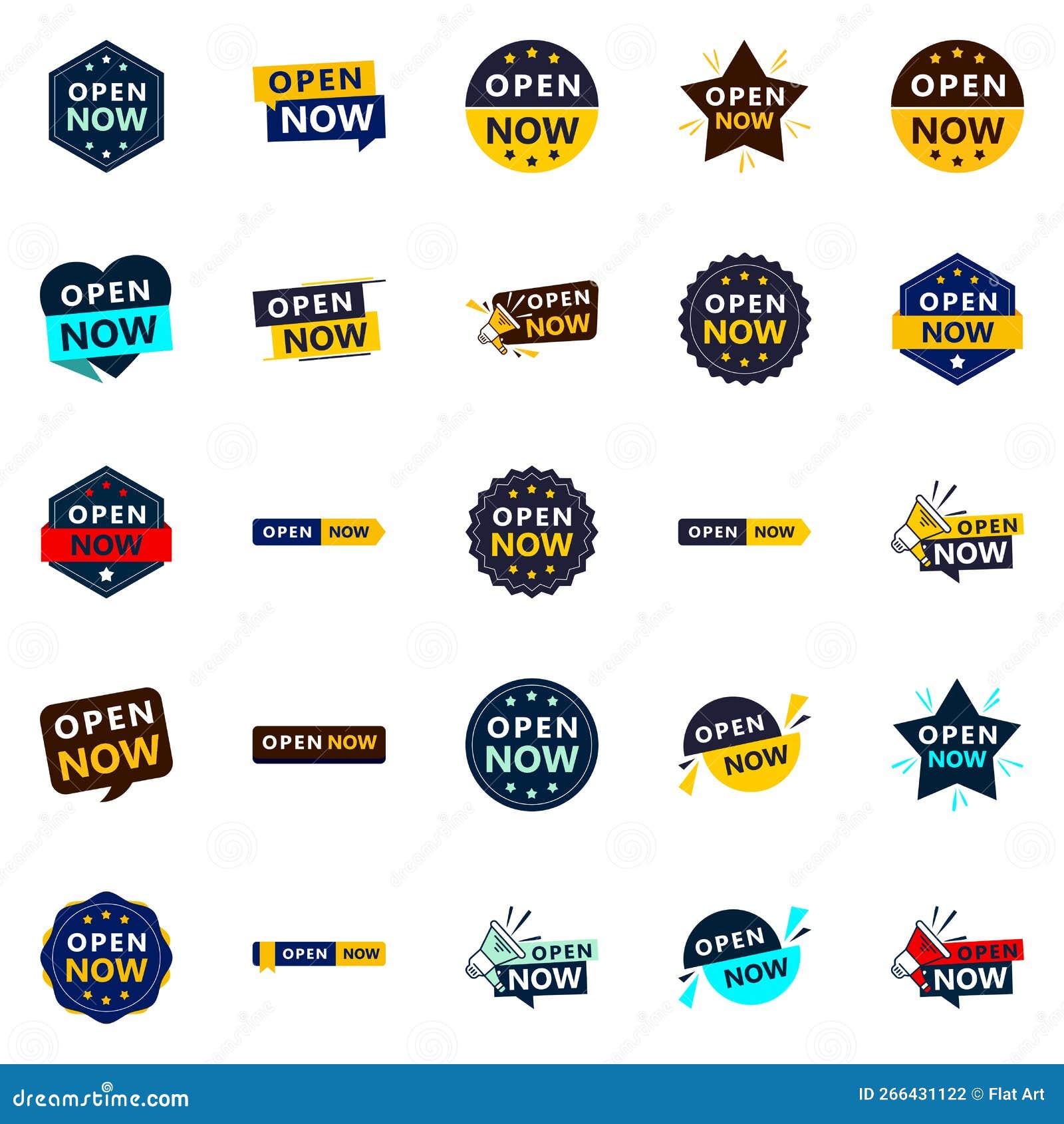 25 Open Now Banner Templates for Various Businesses Stock Vector ...