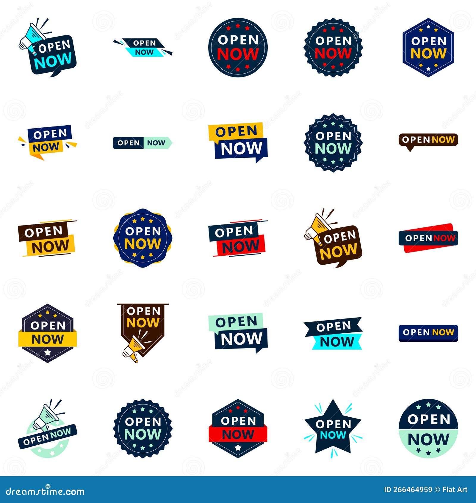 25 Open Now Banner Templates for Various Businesses Stock Vector ...