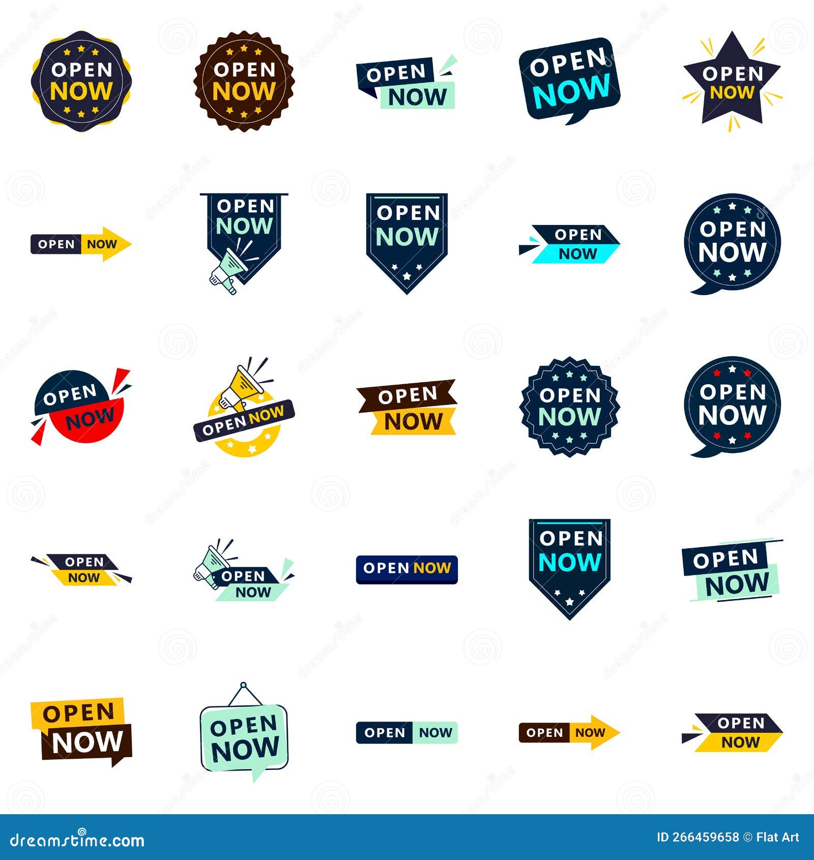 Open Now Graphics Collection 25 Customizable Designs Stock Vector ...