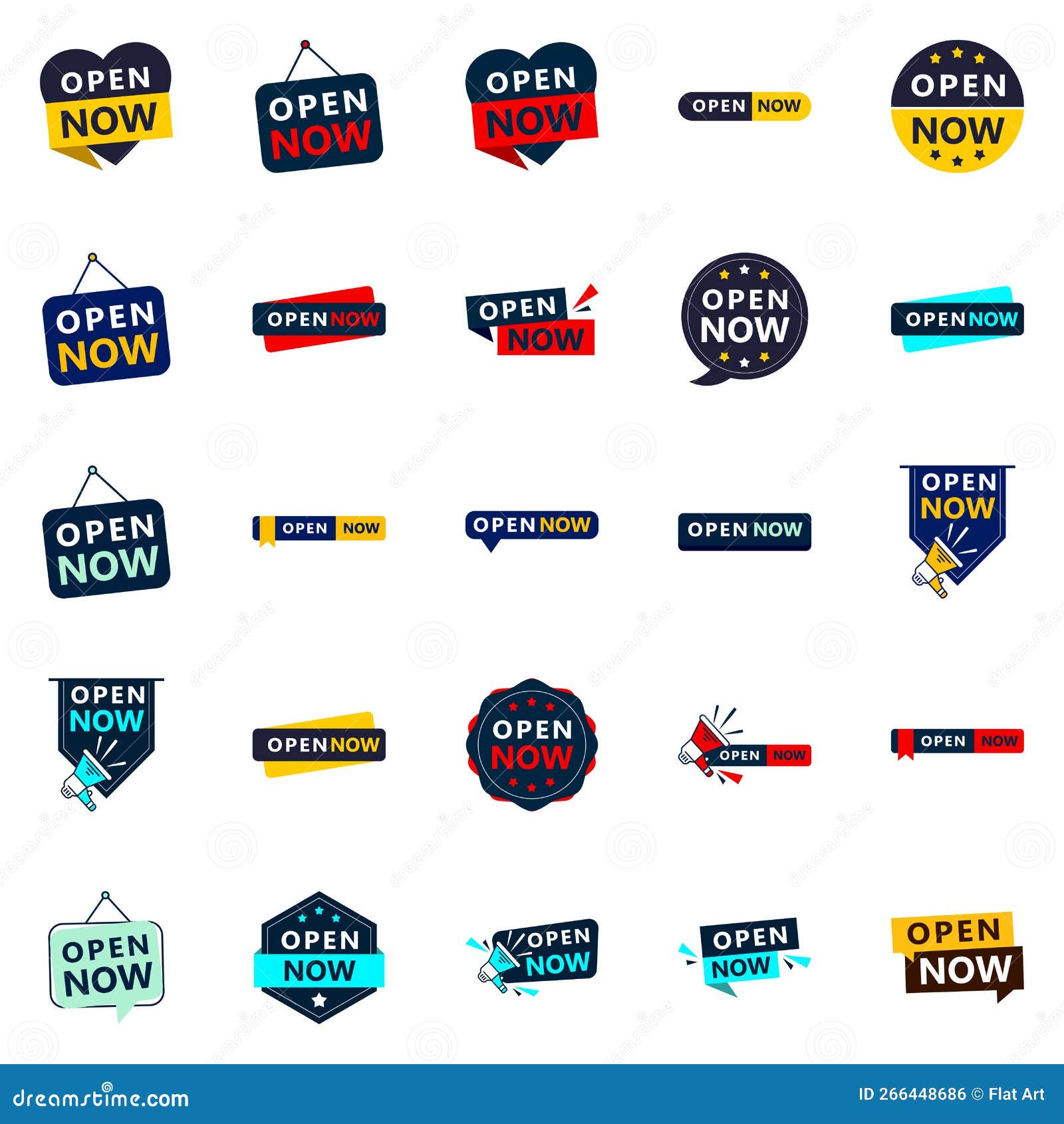 Open Now Graphics Collection 25 Unique Designs Stock Vector ...