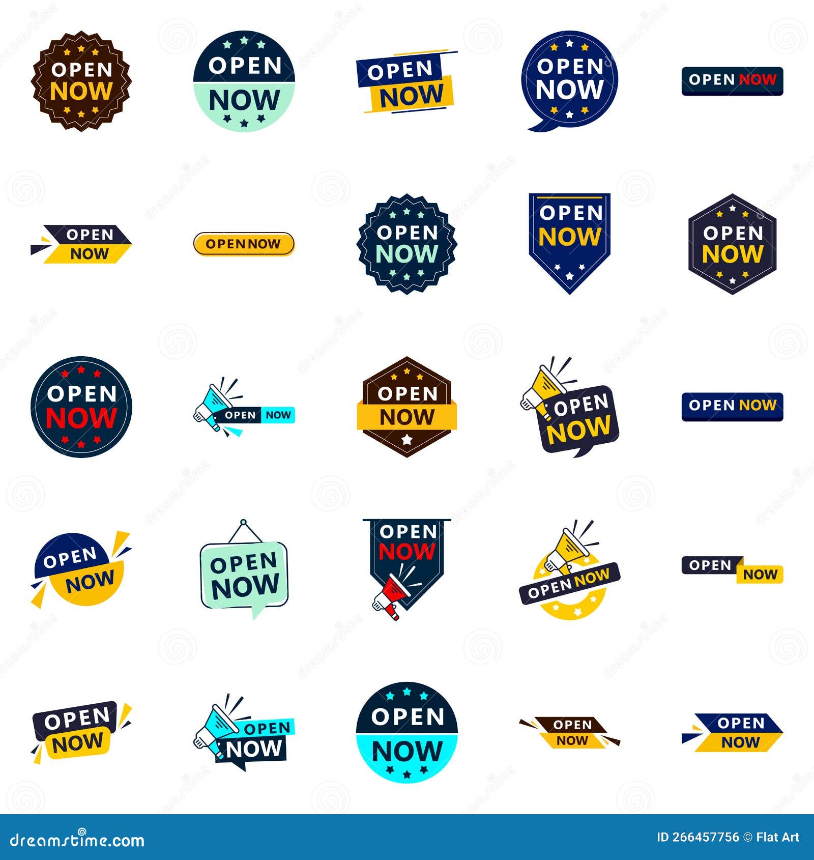 Open Now Graphics Collection 25 Unique Designs Stock Vector ...