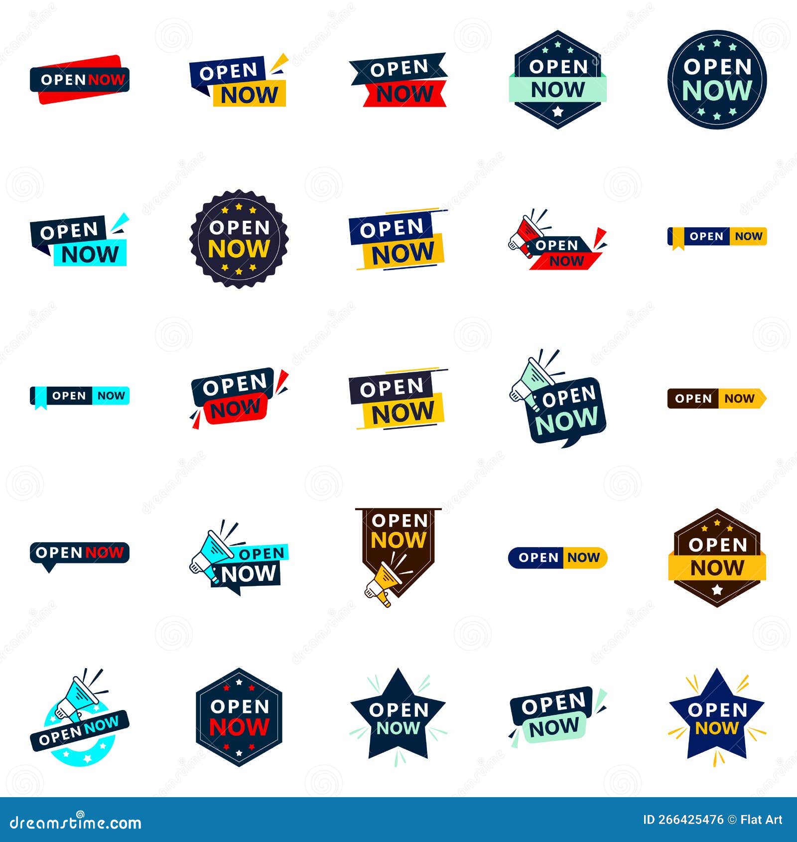 Open Now Graphics Pack 25 Fully Editable Designs Included Stock Vector ...