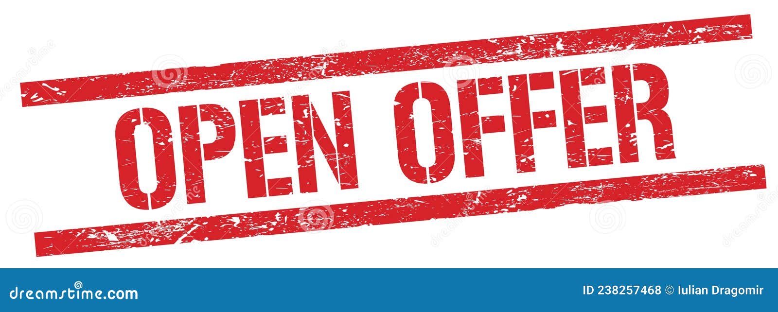 OPEN OFFER Text on Red Grungy Rectangle Stamp Stock Illustration ...