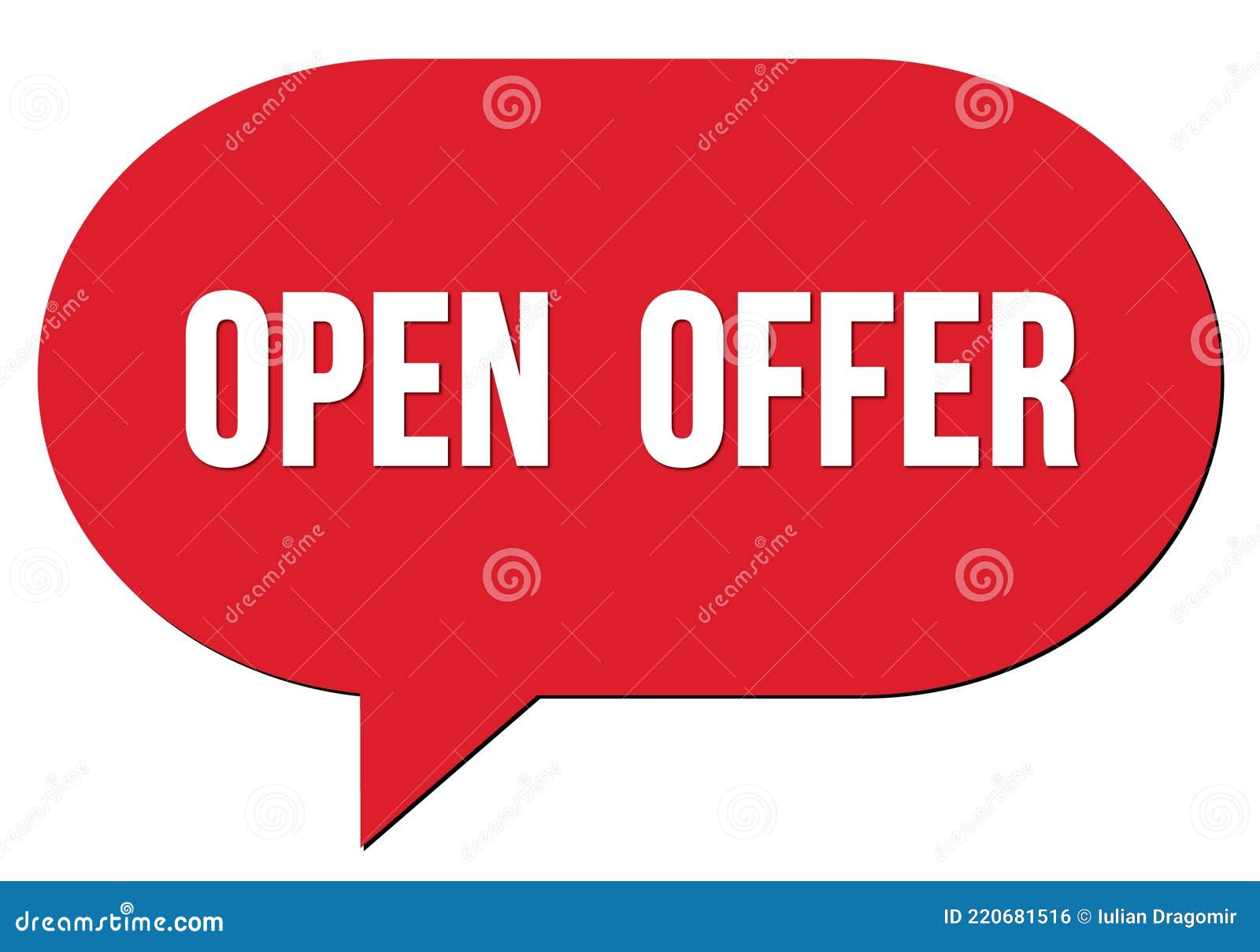 OPEN OFFER Text Written in a Red Speech Bubble Stock Illustration ...