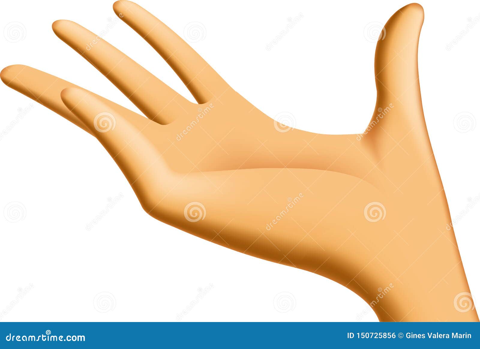 Open Offering Hand with Shadows and Lights. Soft Colors Stock Vector ...