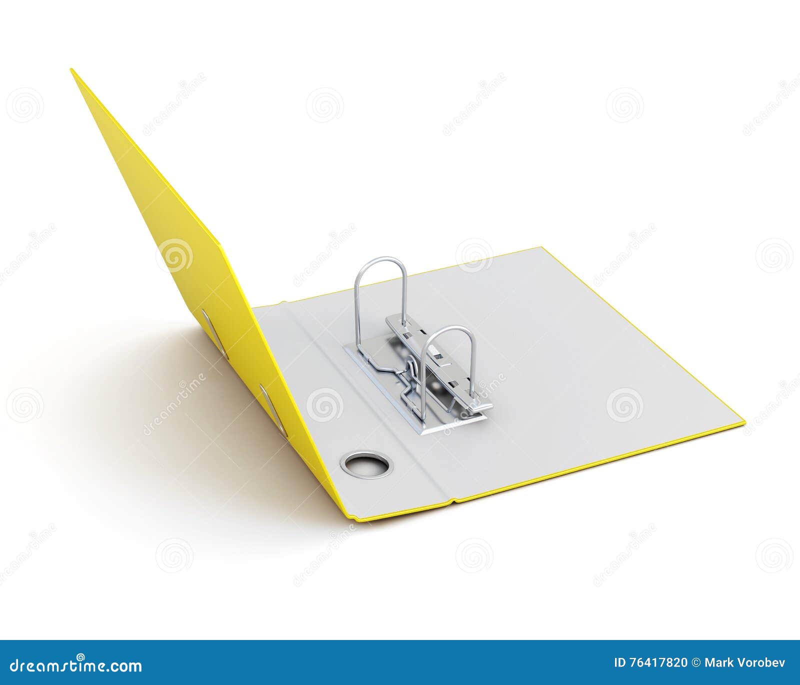 Open Office Folder with Metal Rings. 3d Rendering. Stock Illustration ...