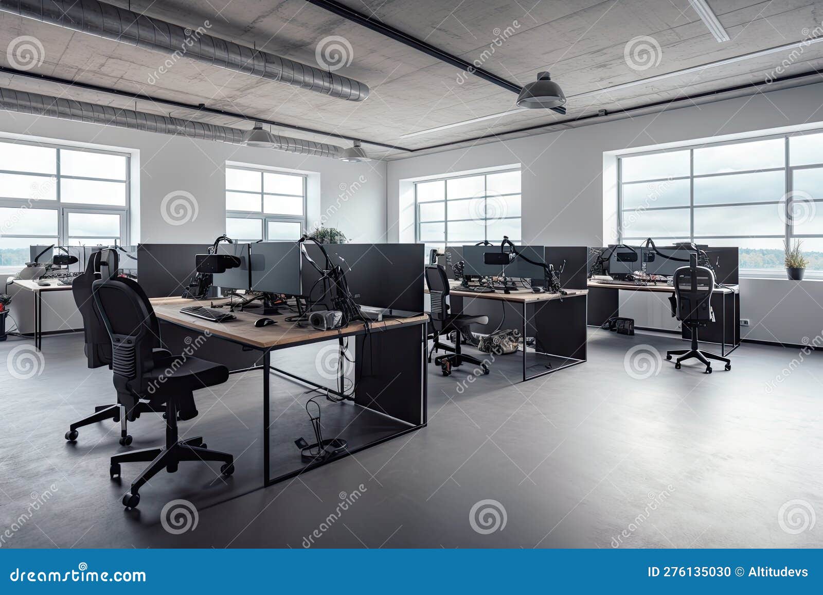 Open Office with Vr Headsets and Motion Controllers for Immersive ...