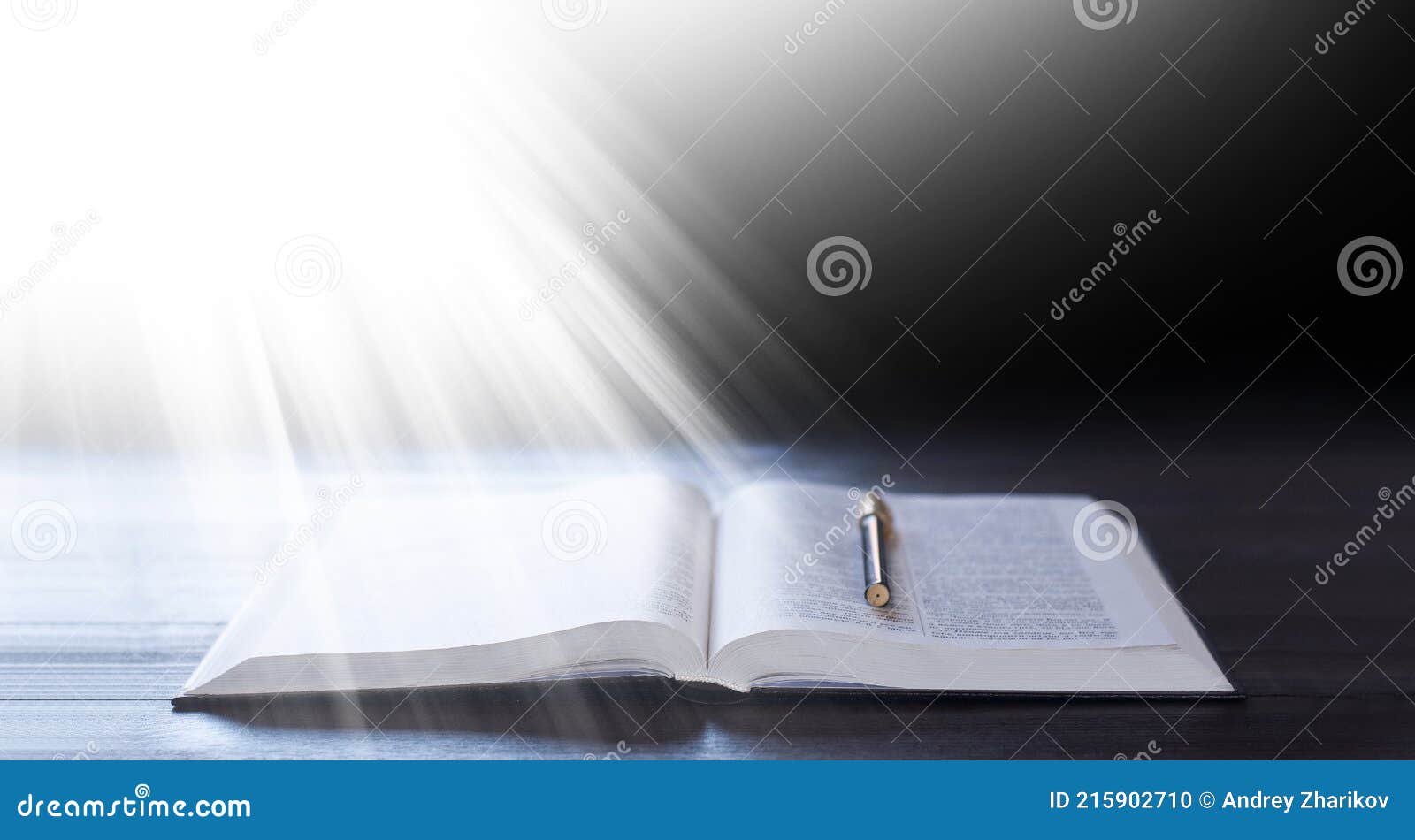 Book Holy Bible. Holy Bible On Old Wooden Church Table Royalty-Free ...