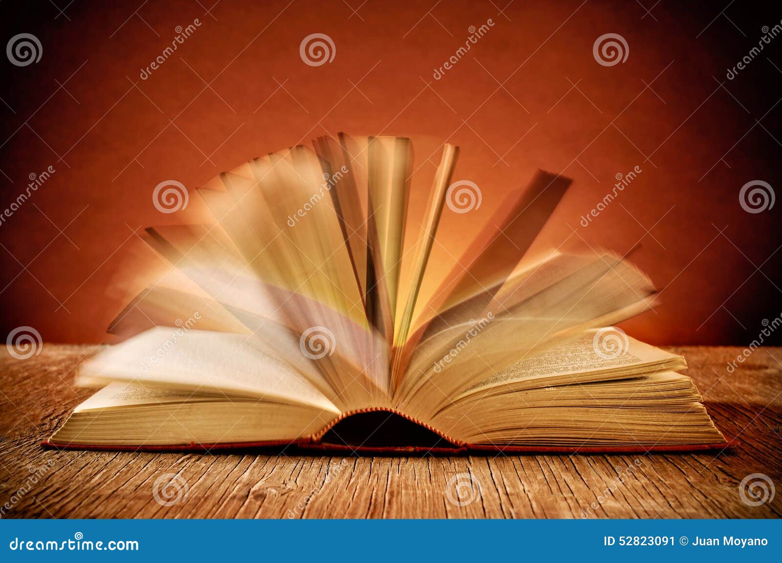 Open Old Book on a Rustic Wooden Table Stock Image - Image of novel ...
