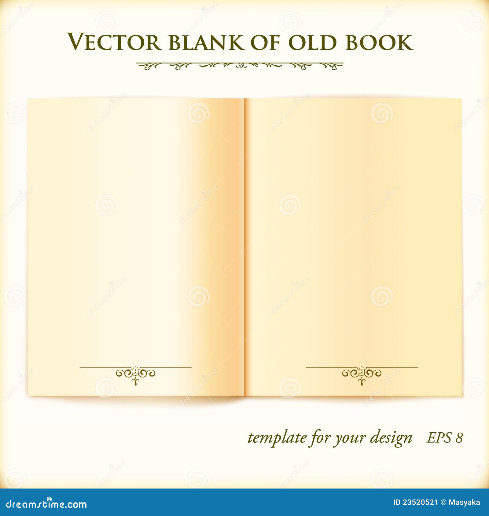 Open Old Book. Template for Your Design. Stock Vector - Illustration of ...