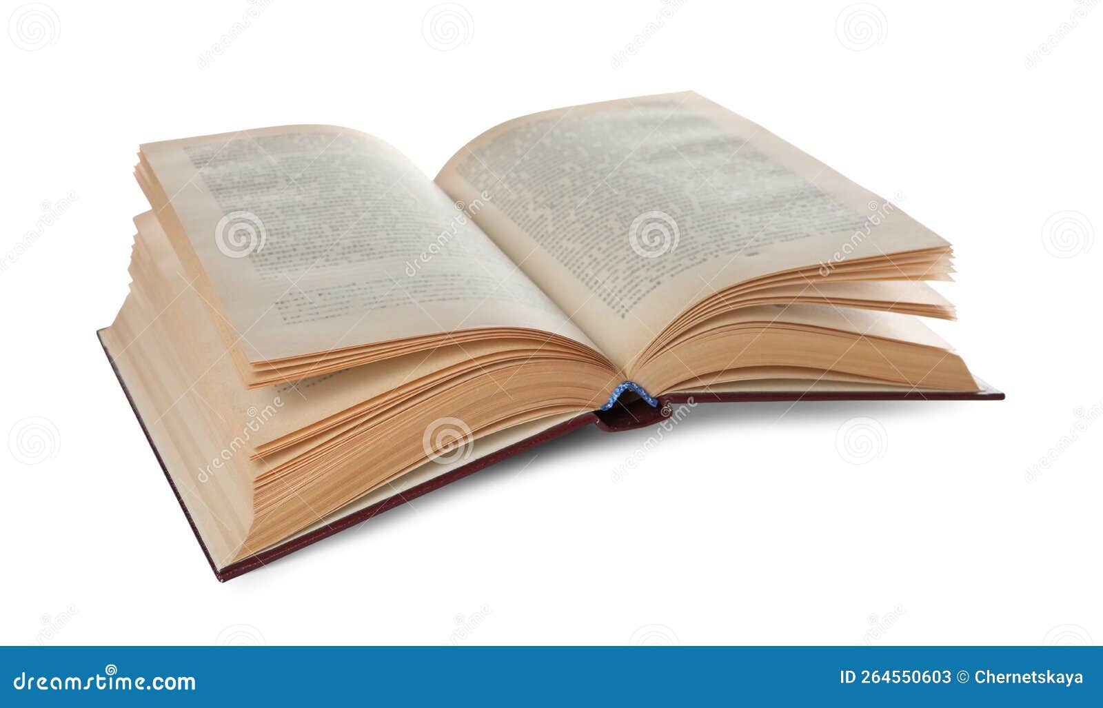Open Old Hardcover Book Isolated on White Stock Image - Image of ...