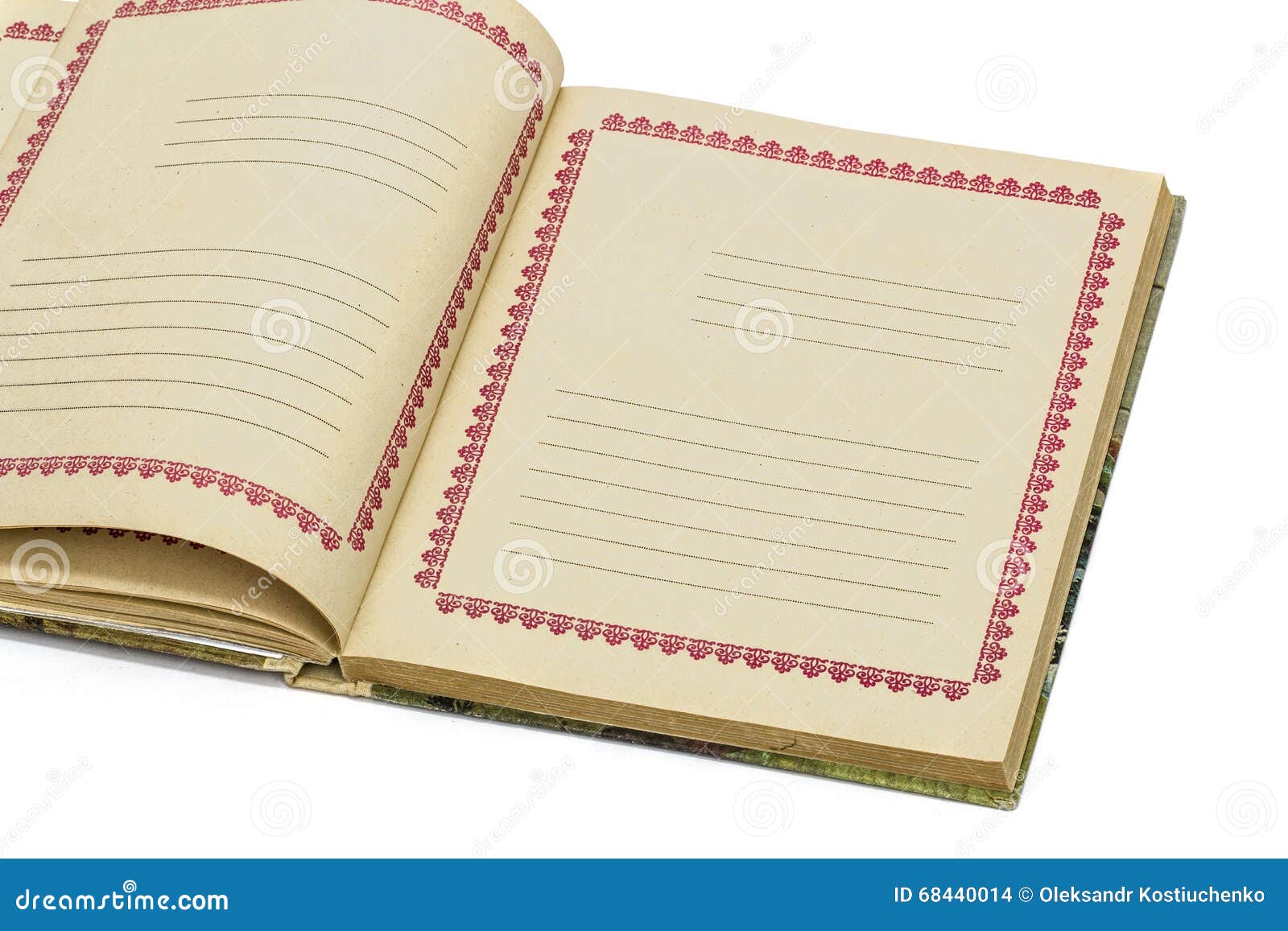 Open Old Notebook, Isolated on White Background Stock Photo - Image of ...