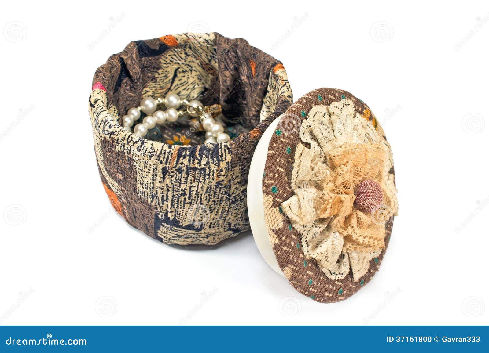 Open Old Textile Jewelry Box Stock Photo - Image of chest, jewel: 37161800
