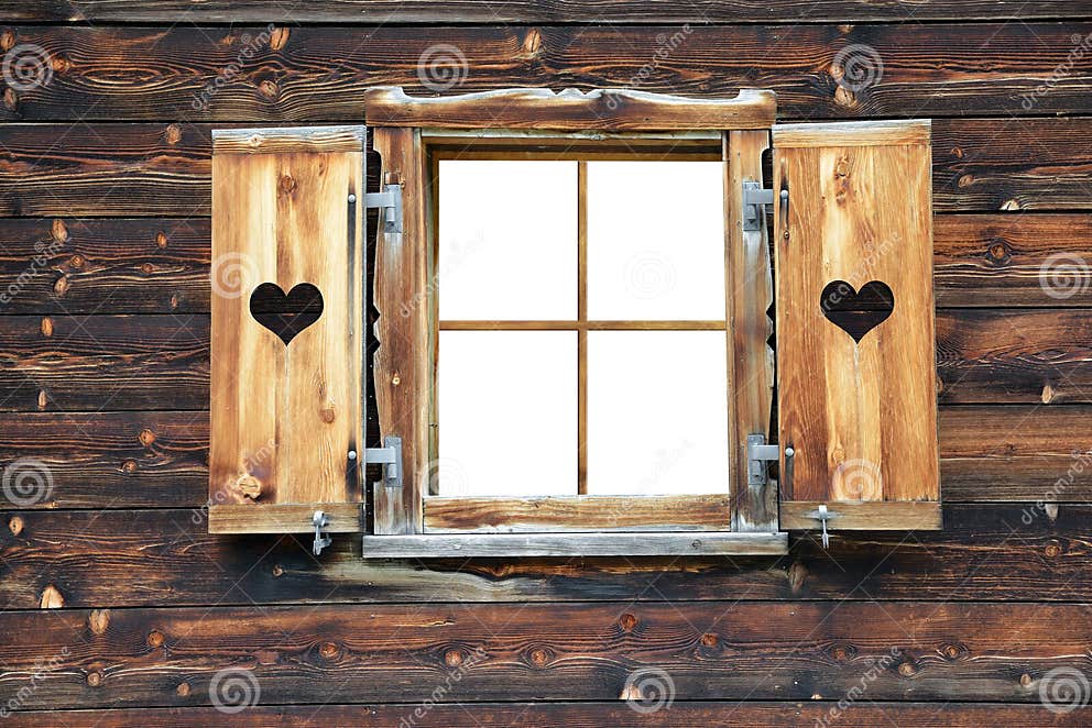 Open old wooden window stock image. Image of cottage - 65944829